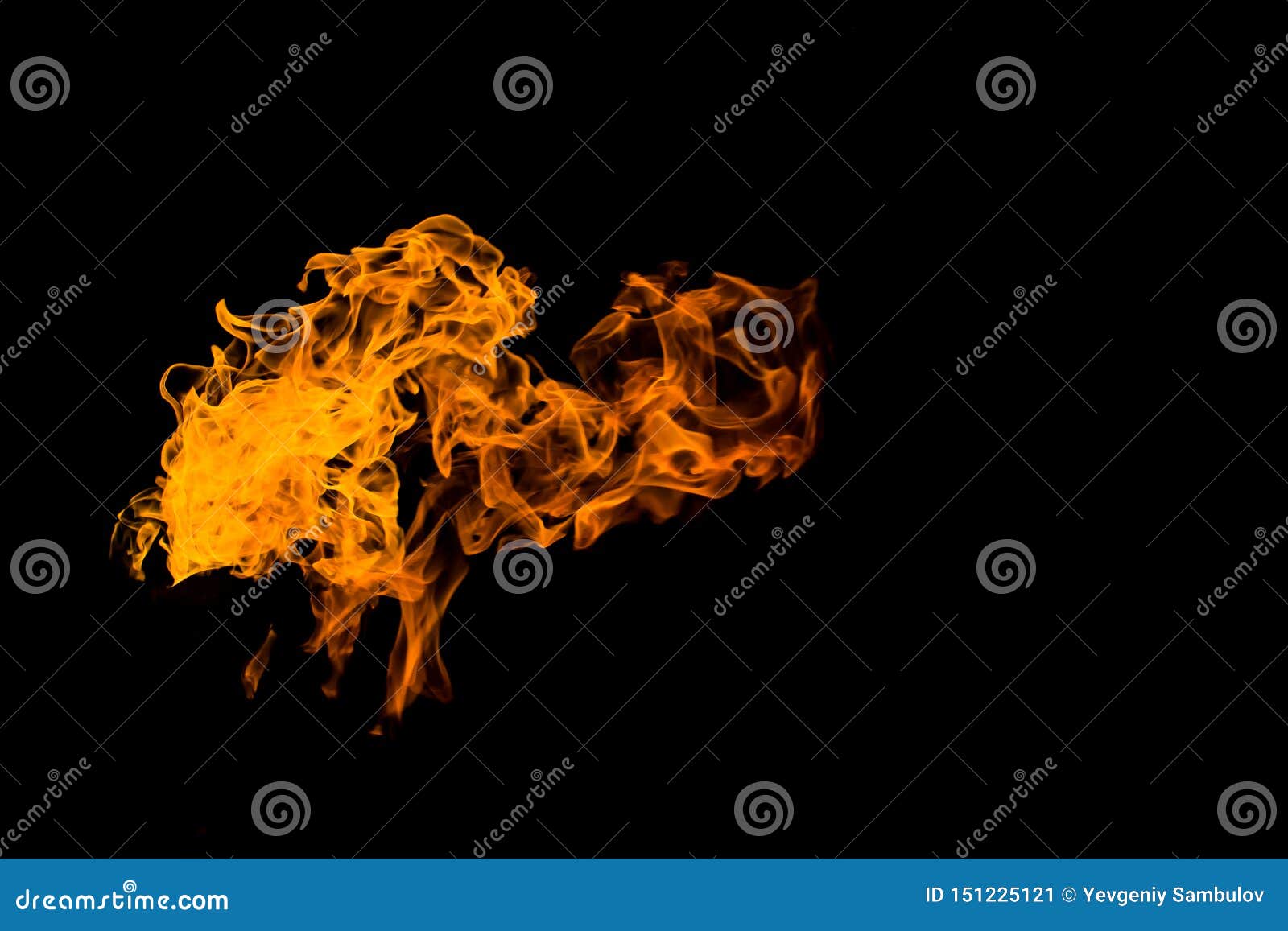 Fire Flames On Black Background Isolated. Fire Patterns Royalty-Free ...