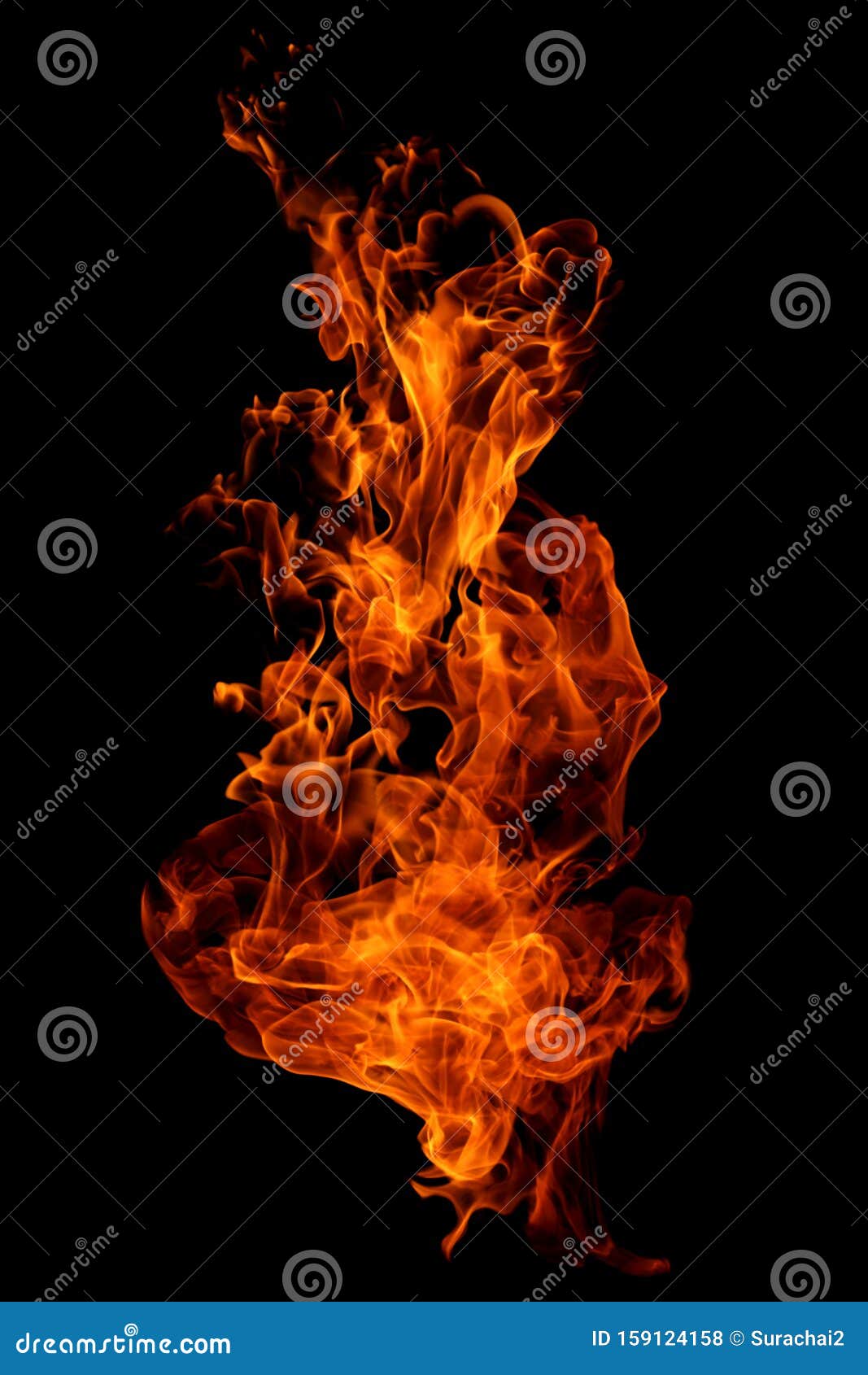 Abstract Fire Flames Movement on Black Background Stock Photo - Image ...