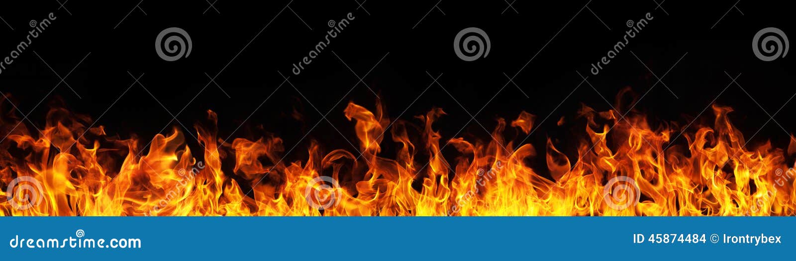 Fire Flames On A Black Background. Abstract Fiery Texture. Realistic ...