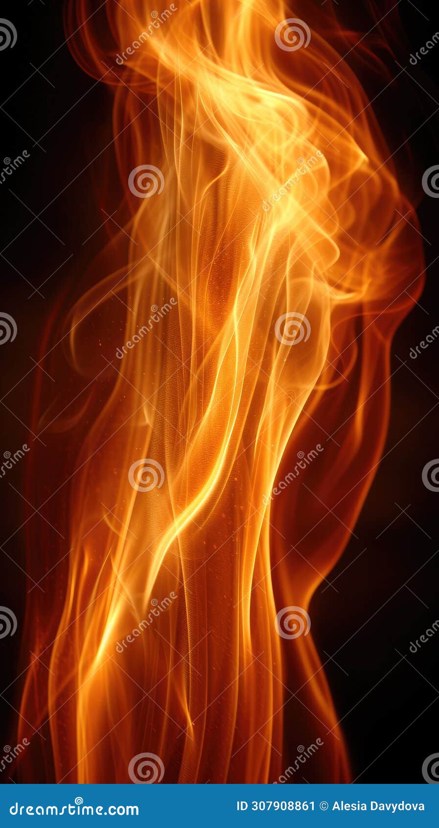 Fire Flames on Black Background, Vertical Wallpaper Stock Image - Image ...