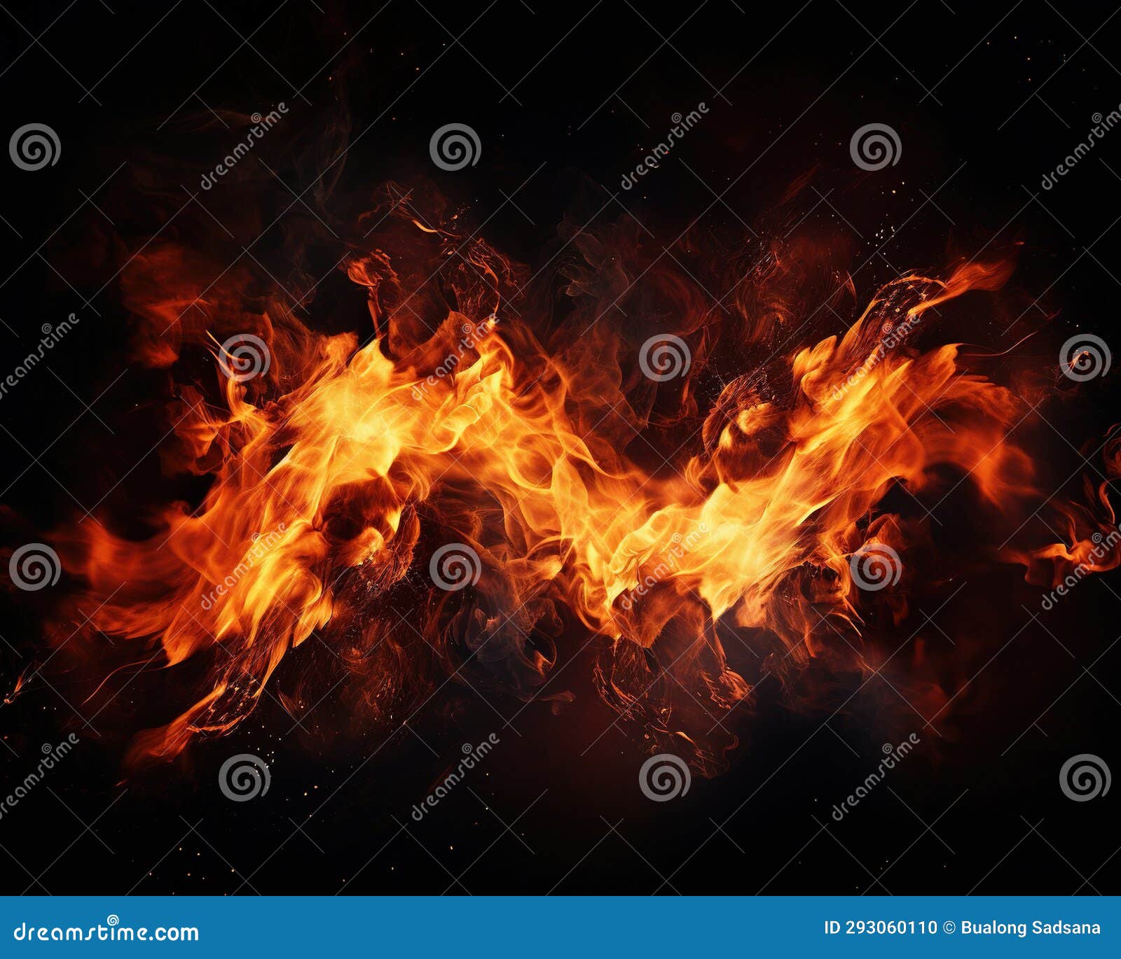 Fire Flames on Black are Generative Fire Flames. Stock Illustration ...