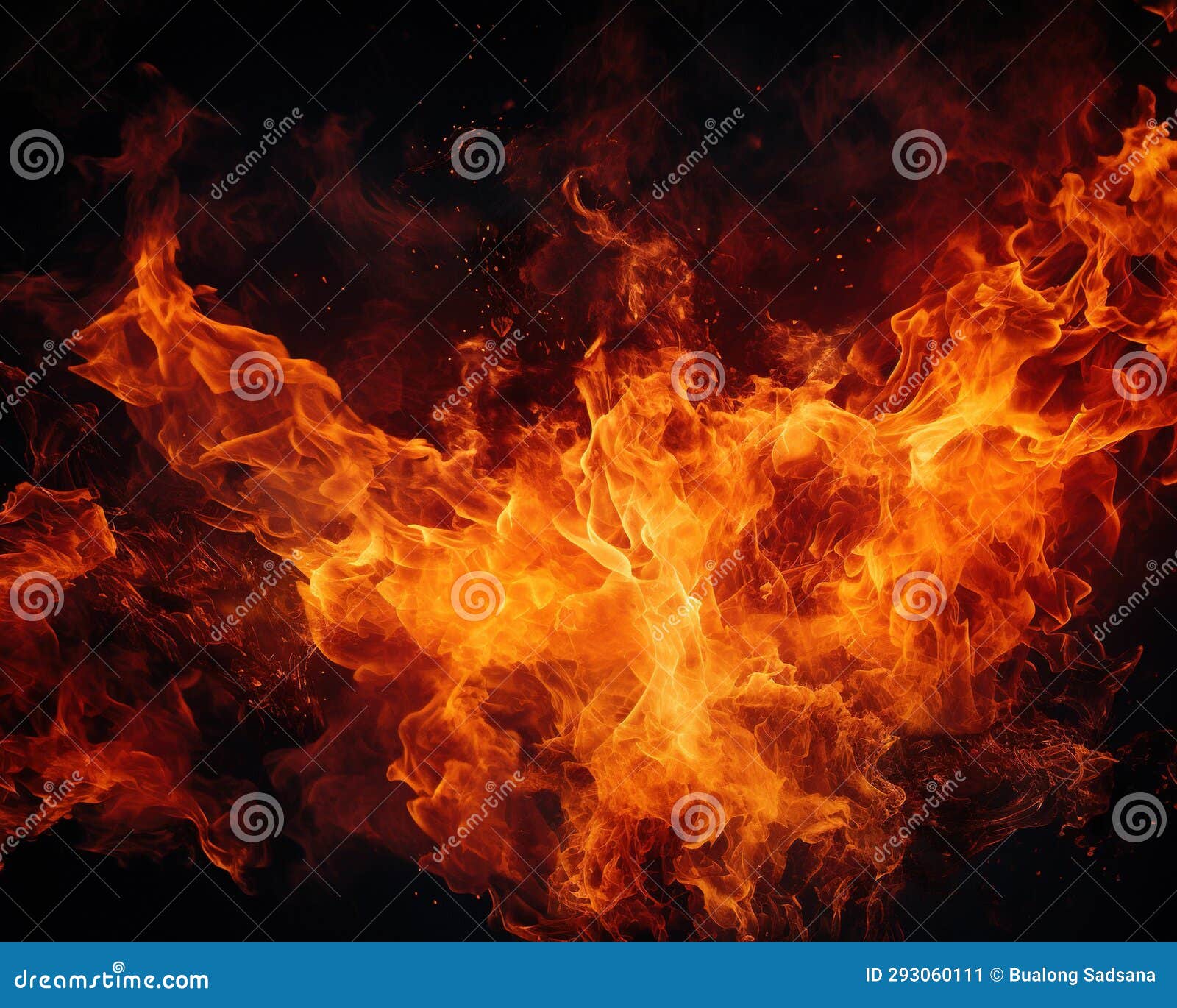 Fire Flames on Black are Generative Fire Flames. Stock Illustration ...