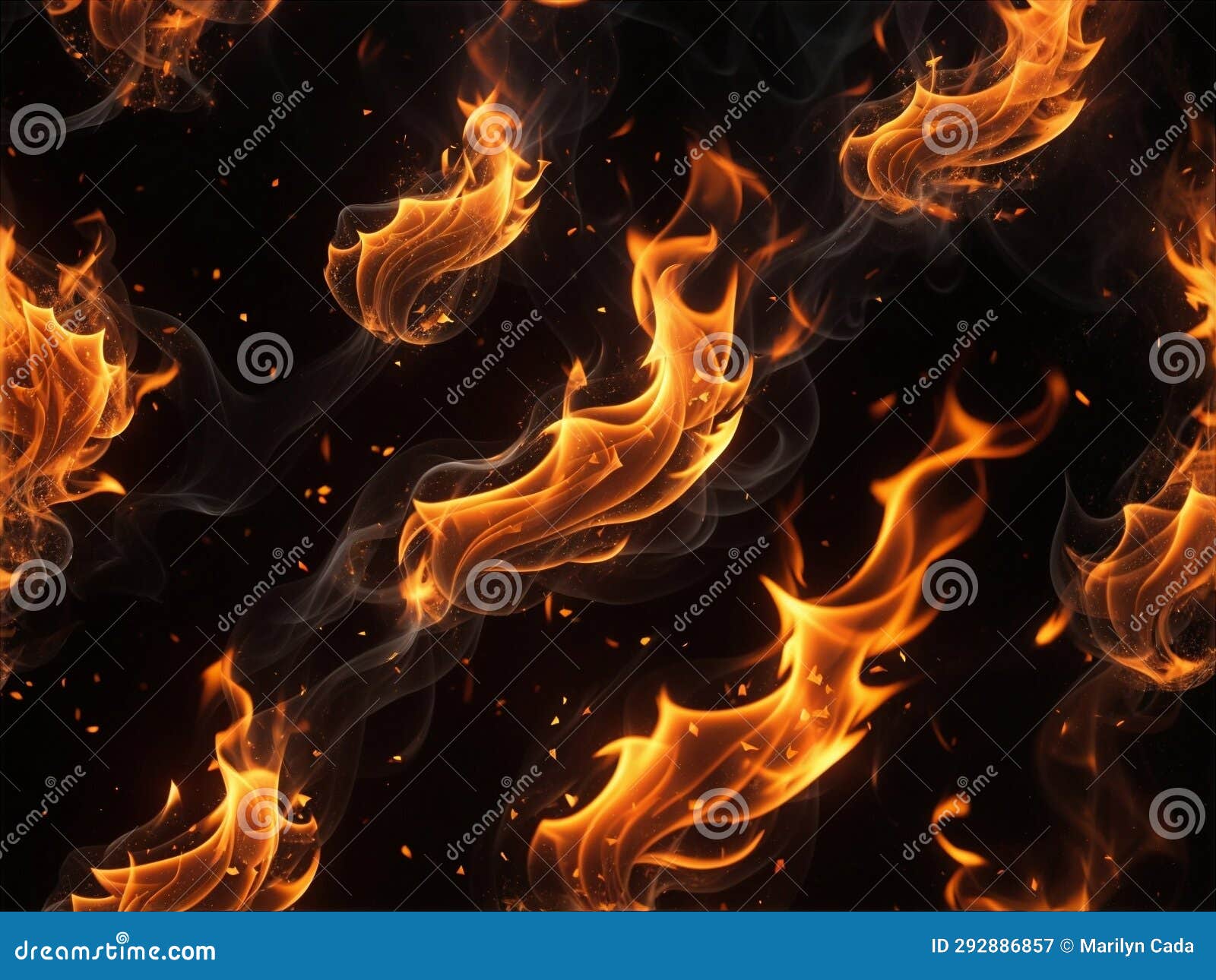 Wildfire Background. Smoke In The Air, Fir Trees In Fire, Natural ...