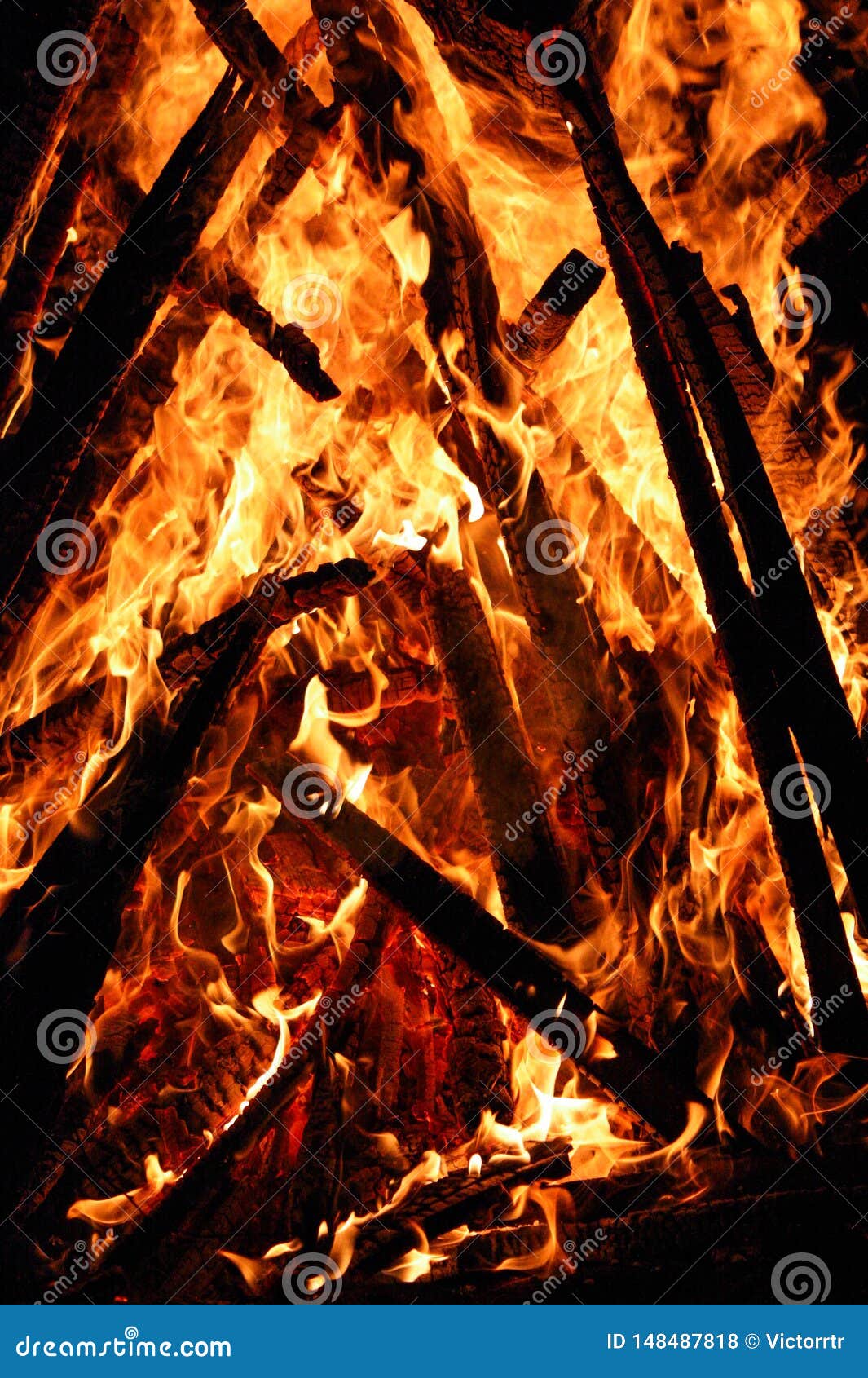 Fire Flames. Burning wood stock photo. Image of element - 148487818