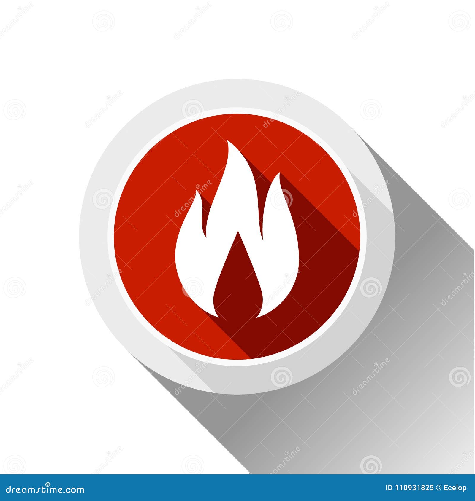 Fire flames, button stock vector. Illustration of blaze - 110931825
