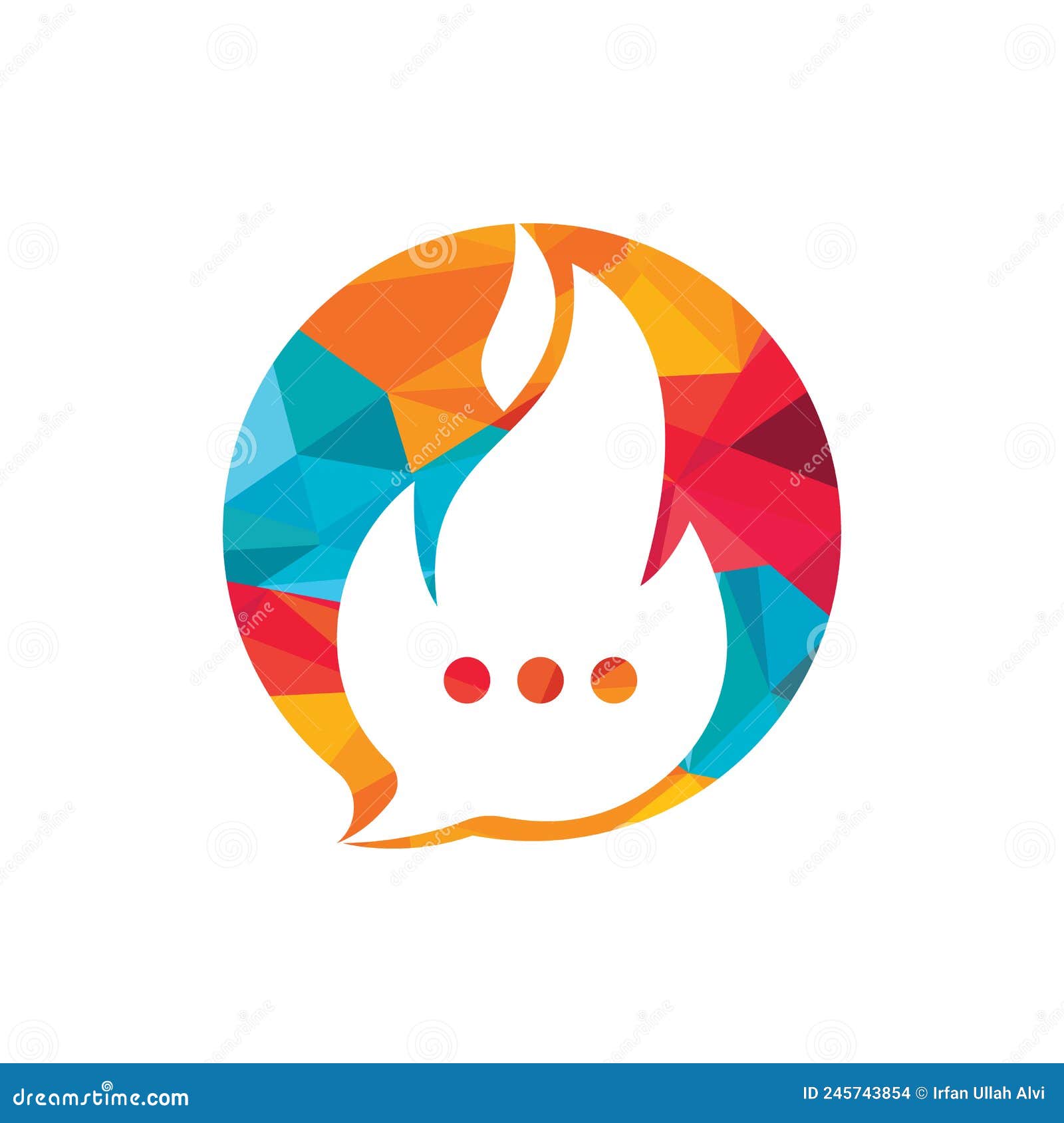 Hot Talk Vector Logo Design. Fire Chat Icon Logo Design Concept. Stock ...