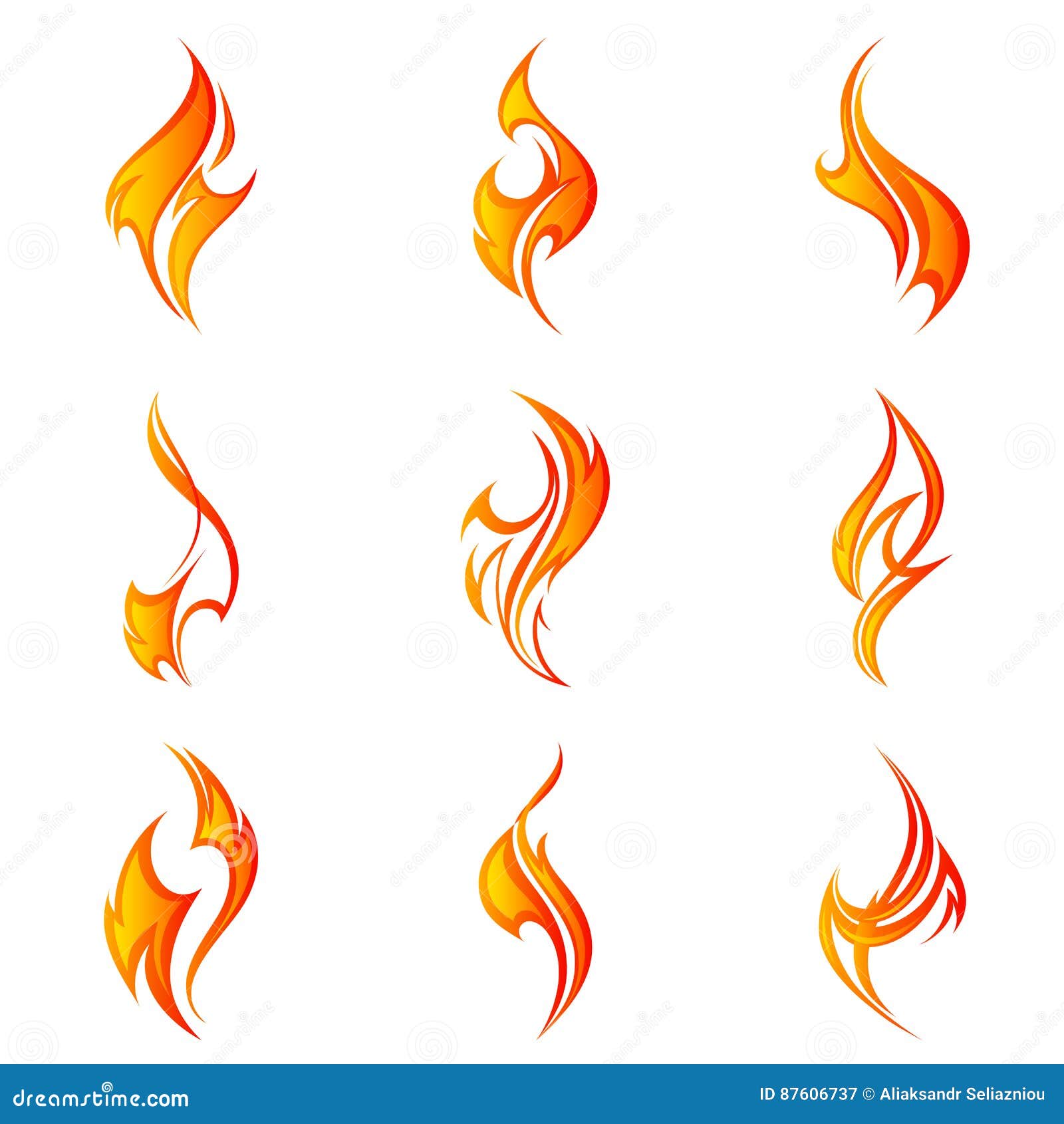 Fire flames. Collage stock vector. Illustration of flammable - 87606737