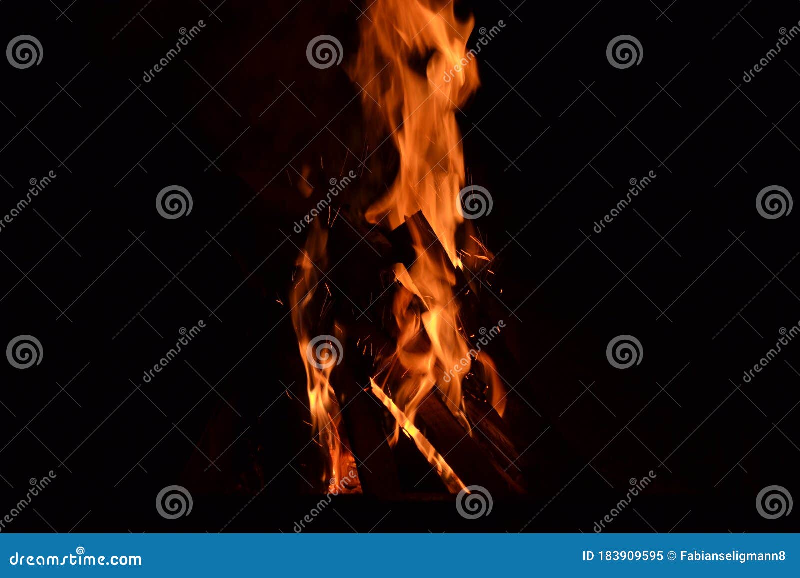 Fire Flames Dancing in the Wind Stock Image - Image of destruction ...
