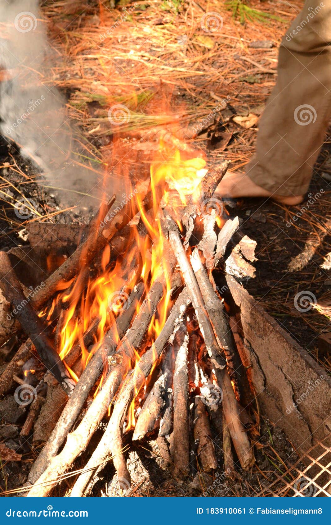 Fire Flames Dancing in the Wind Stock Image - Image of glowing ...
