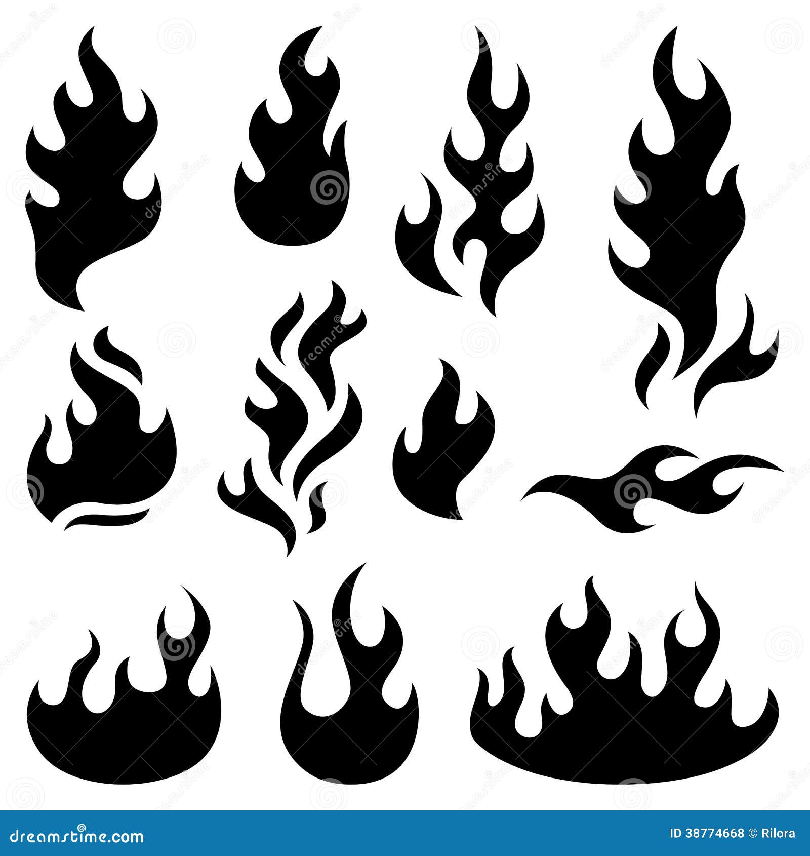 Fire Flames Design Elements Stock Vector - Illustration of decoration ...