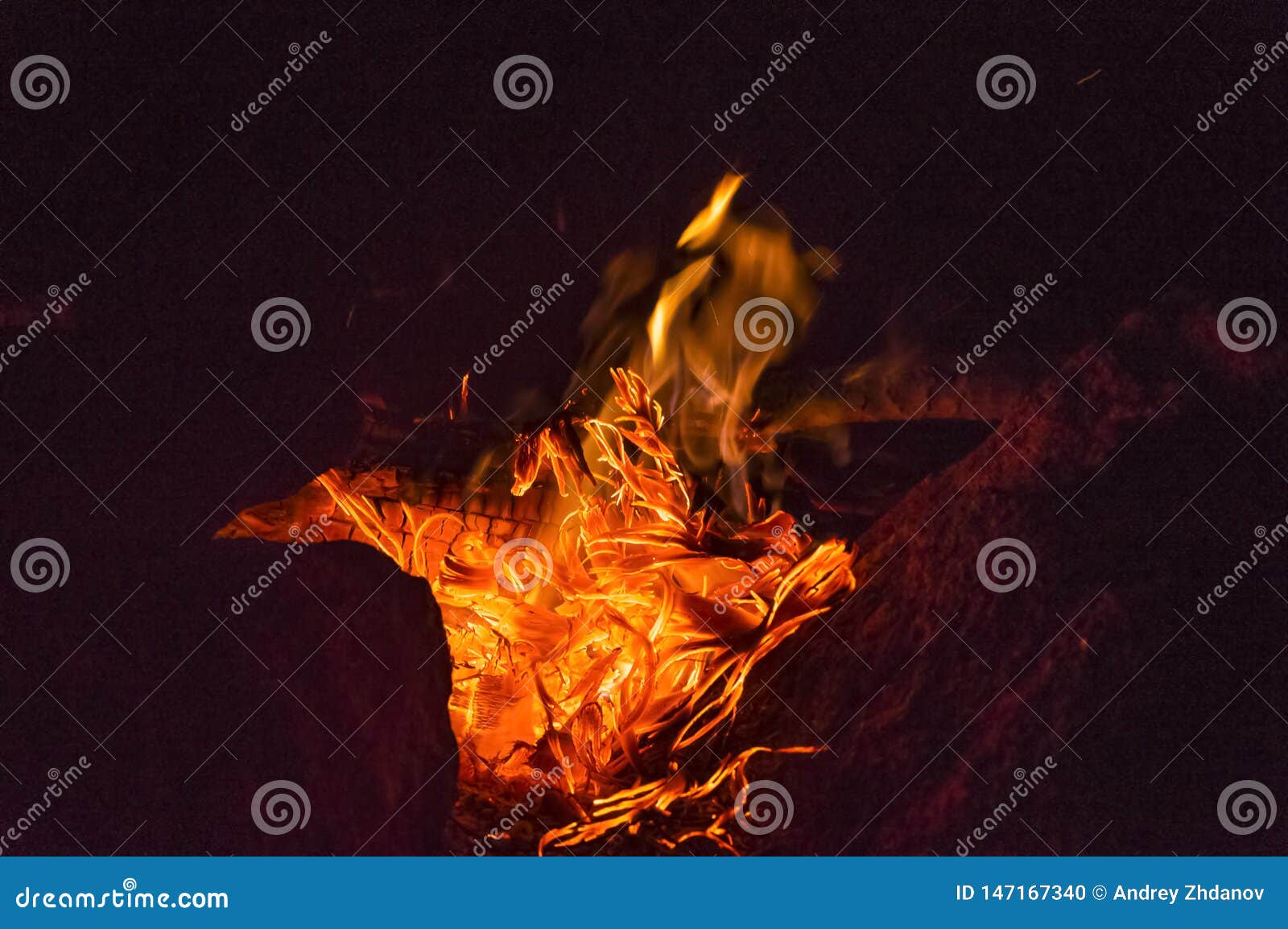 Fire flames and embers stock photo. Image of burn, campfire - 147167340