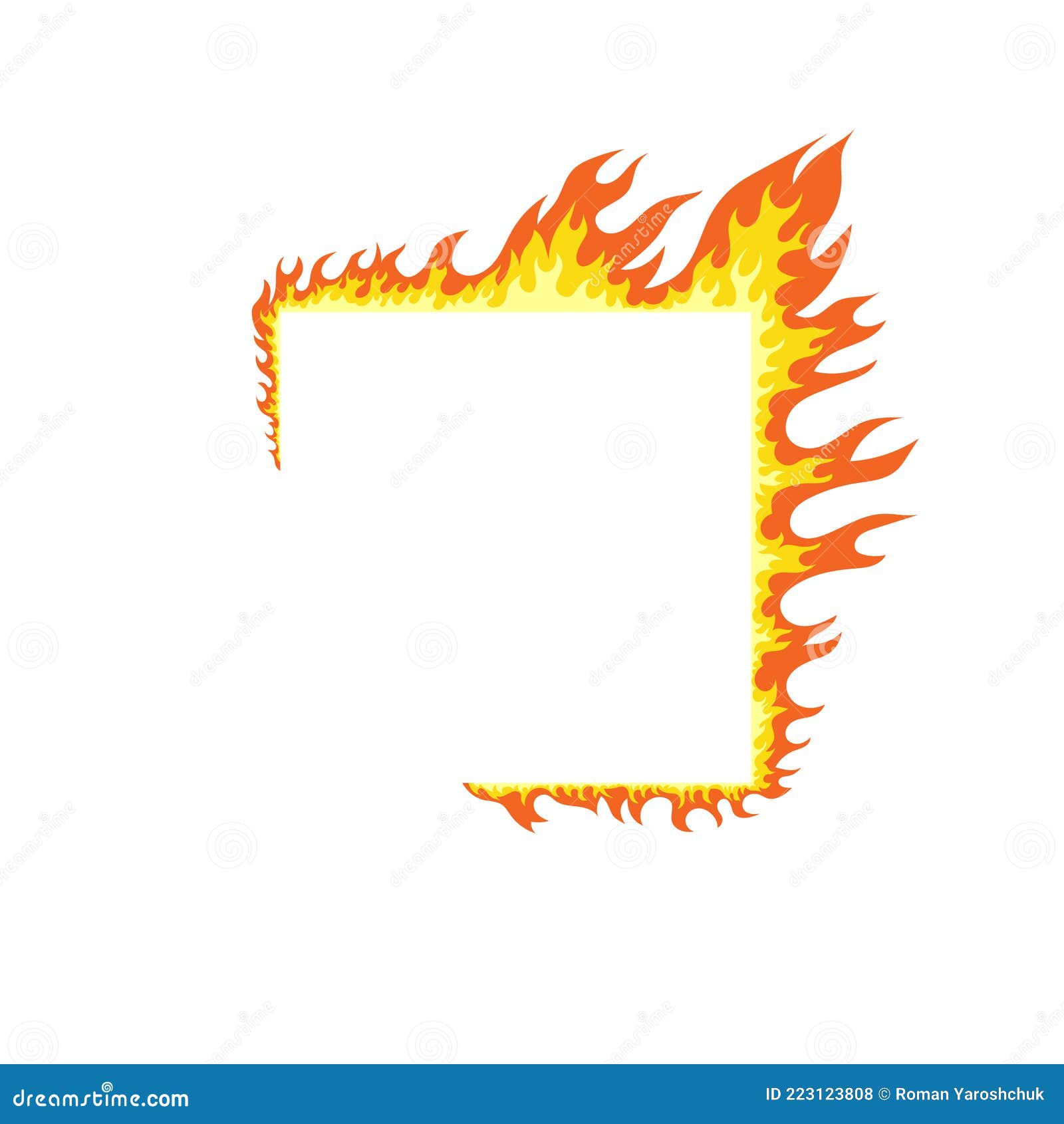 Fire Flames. Fire and Flames on a Square Frame. Flame Elements Stock ...