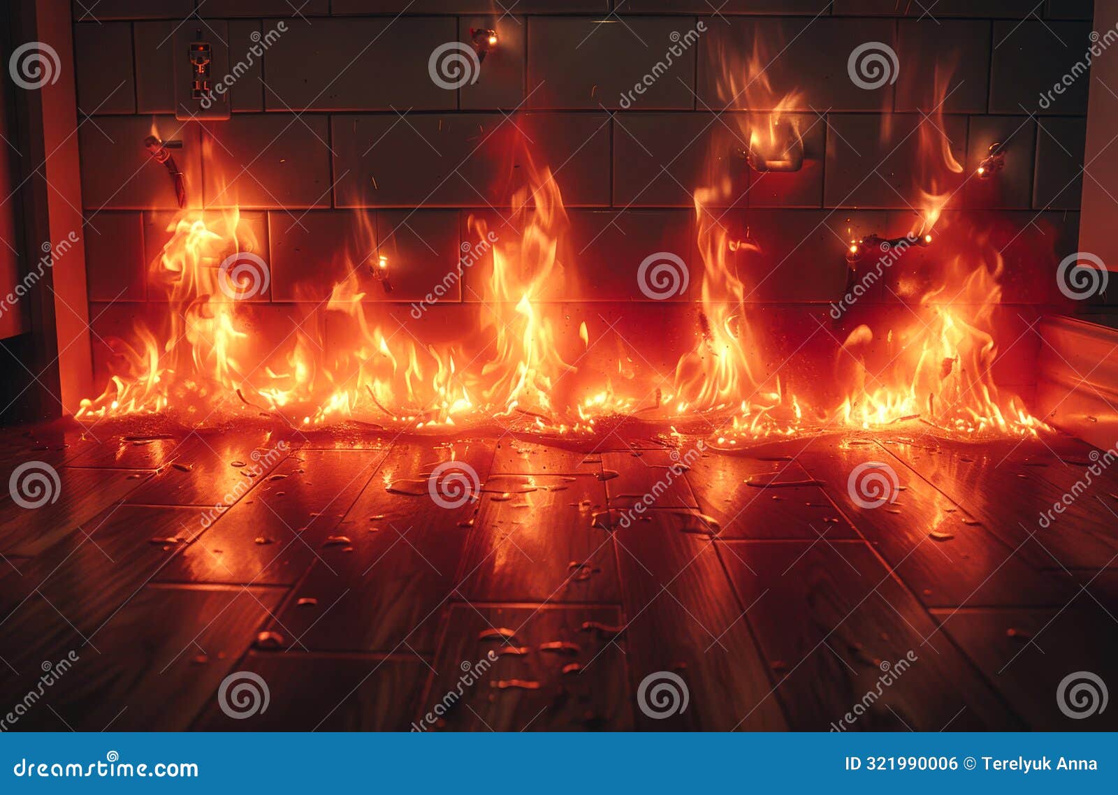 Fire and Flames on the Floor Stock Photo - Image of yellow, orange ...