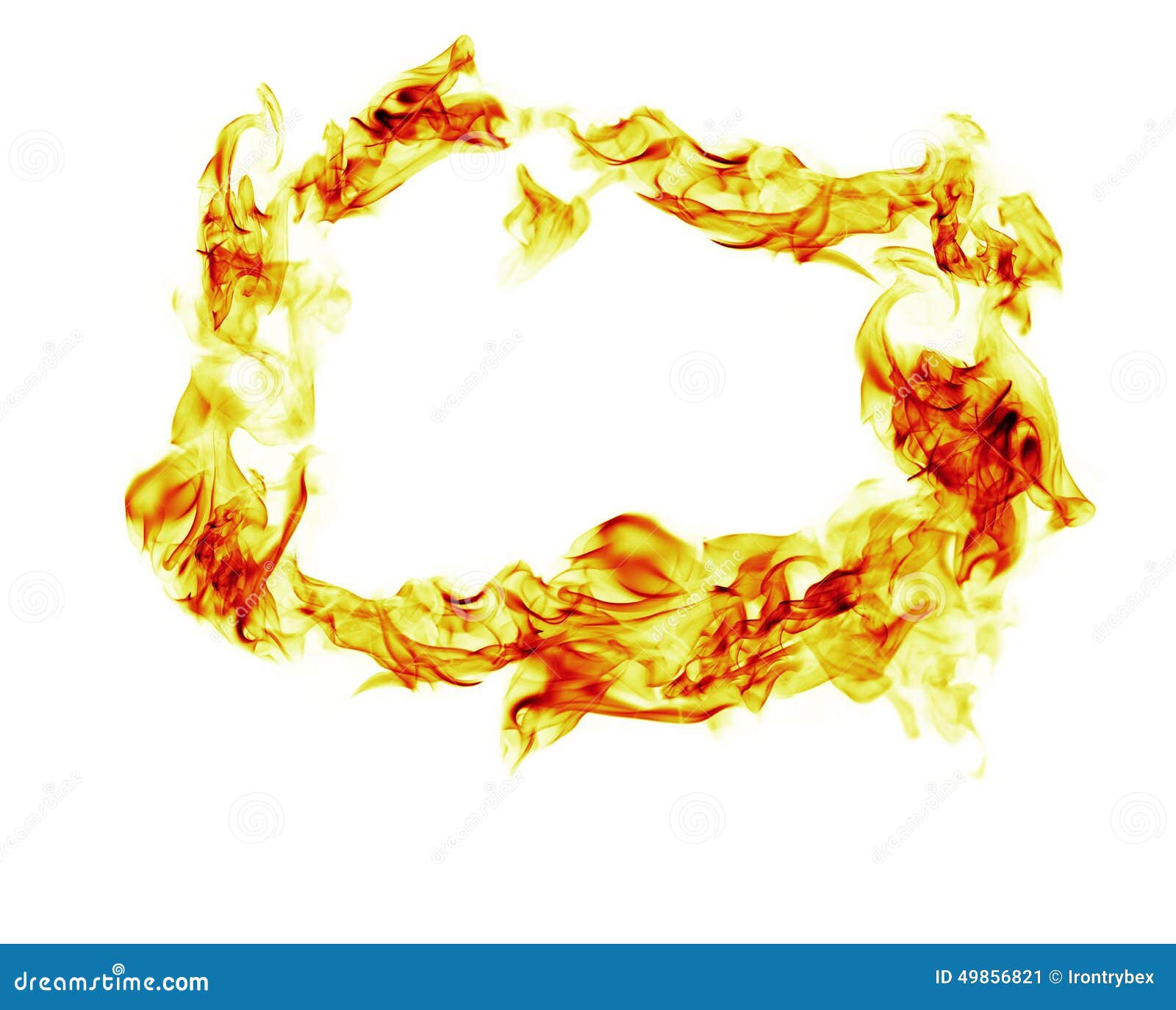 Fire Flames Frame on White Background Stock Image - Image of detail ...