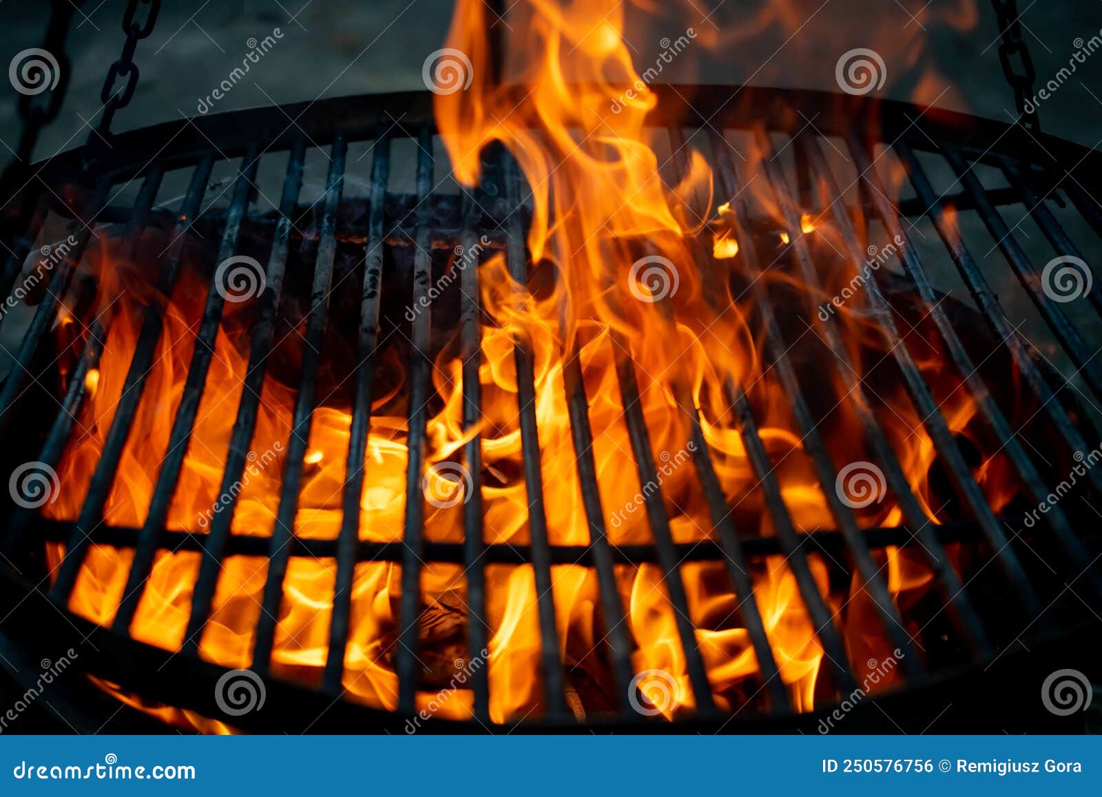 Fire Flames on the Grill Grate Stock Photo - Image of roast, barbecue ...