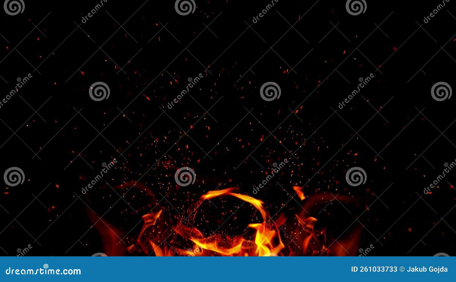 Fire Flames Isolated on Black Background Stock Image - Image of ...