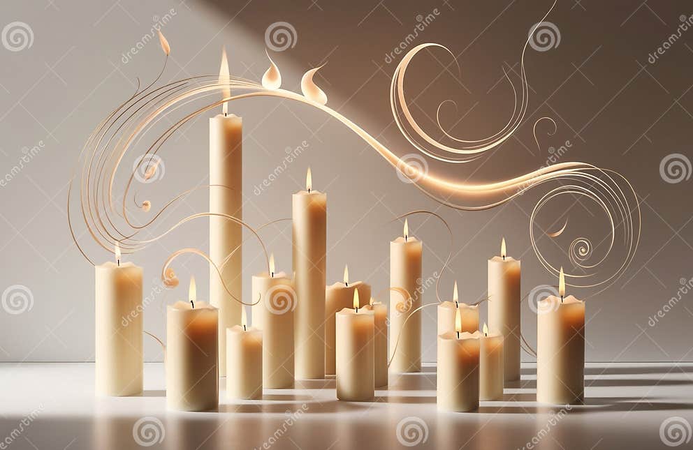 Fire and Flames Isolated Candle Flame Pattern Stock Illustration ...