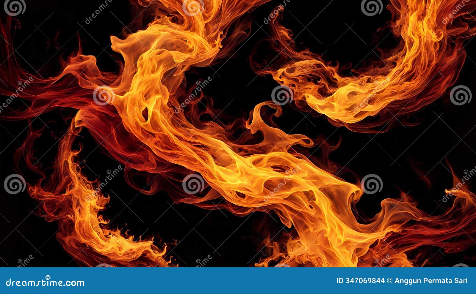 Fire Flames Leaping and Swirling on a Black Background Creating Intense ...