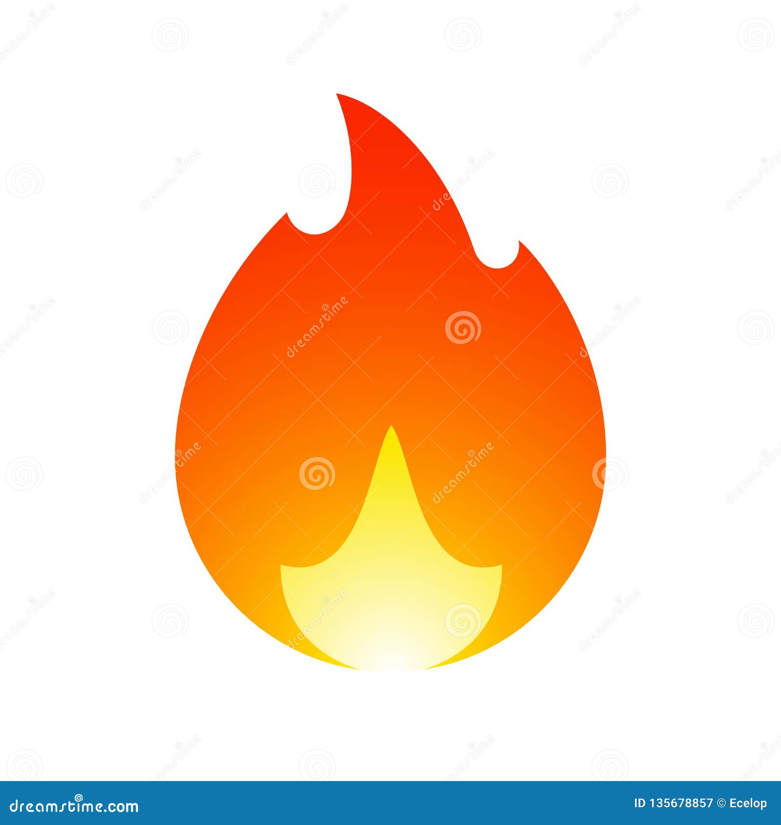 Fire Flames New Yellow Orange Icon Vector Stock Vector - Illustration ...