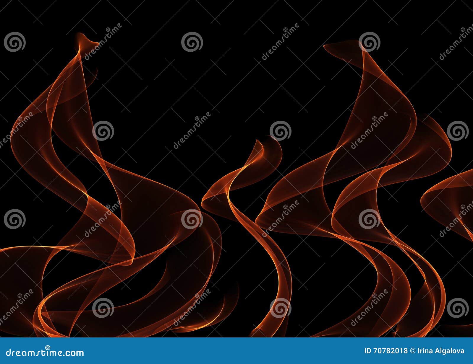Fire flames over black stock illustration. Illustration of blazing ...
