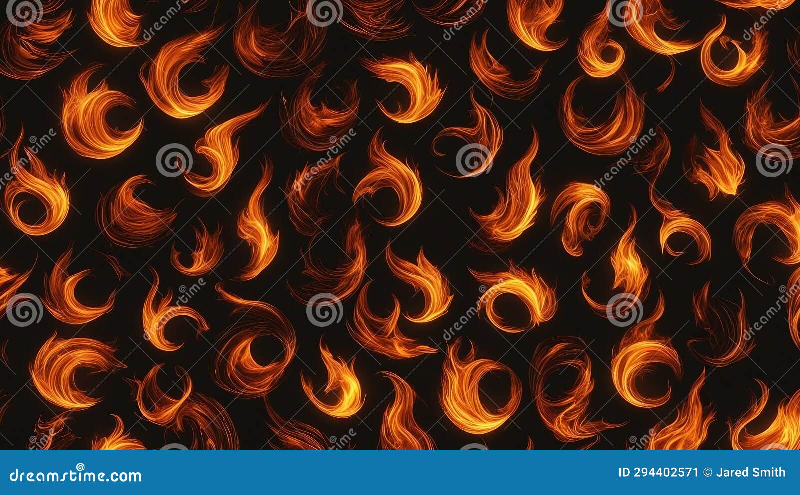 Fire Flames Pattern a Black Background with a Bright Fire in Yellow and ...