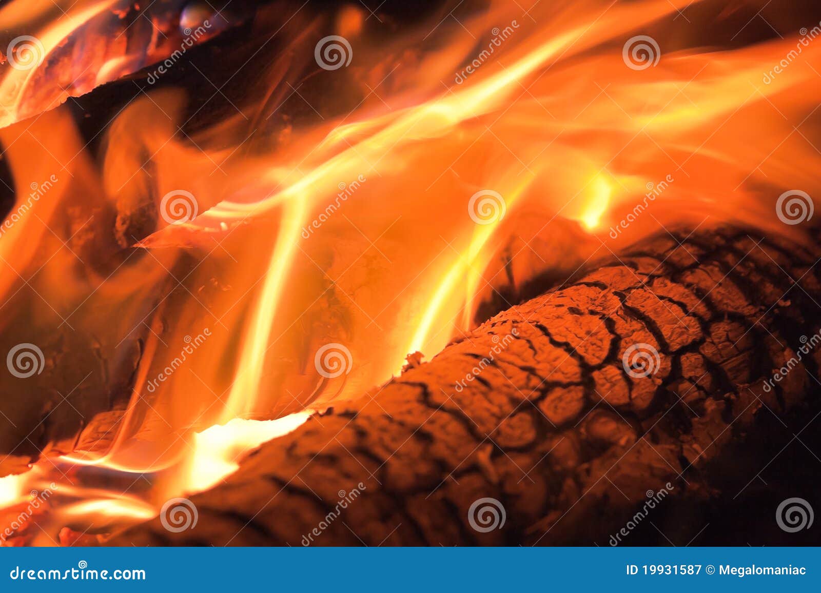 Fire Flames Raising Over Charcoals Stock Image - Image of blaze ...