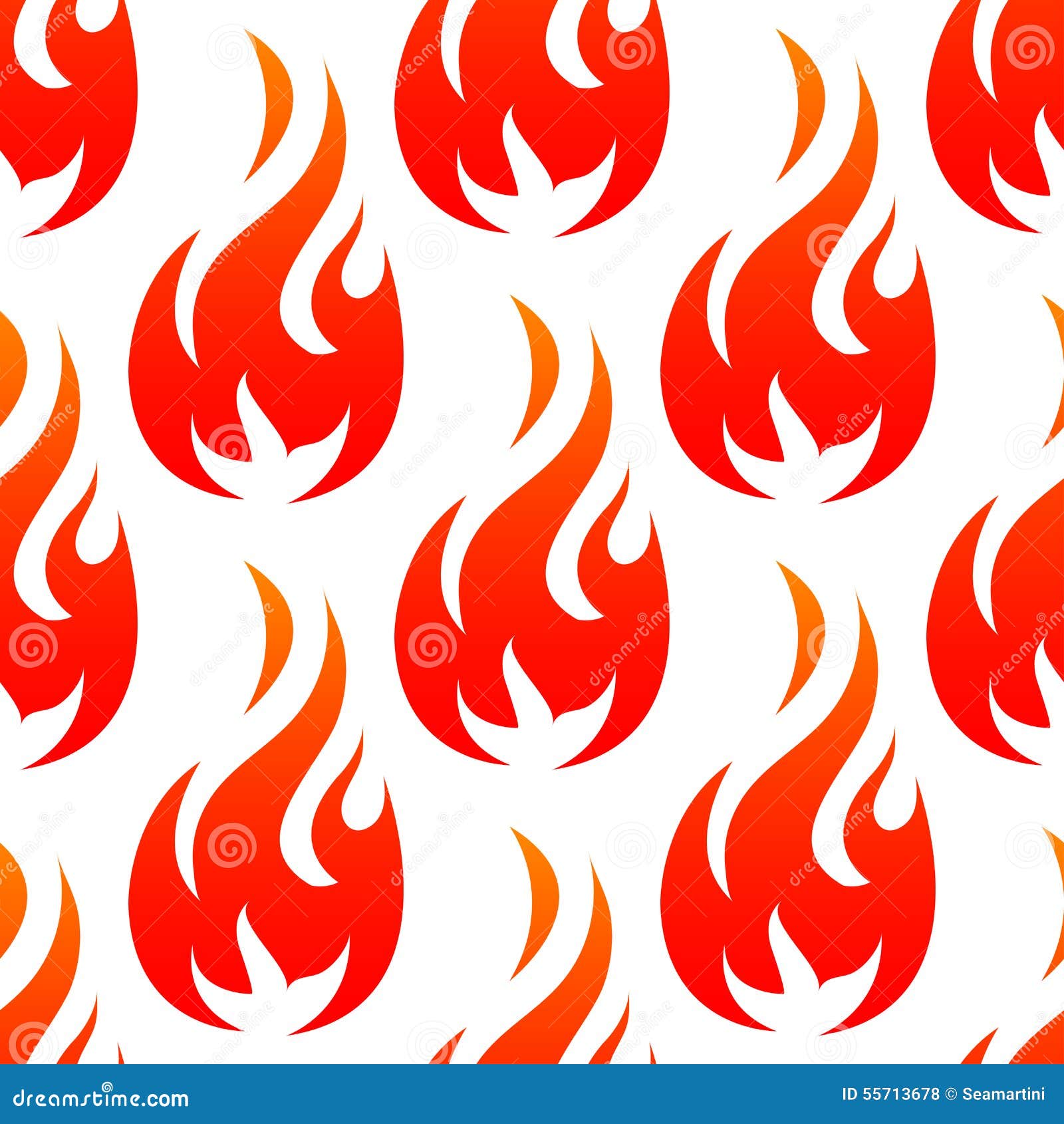 Fire Flames with Red Blaze Seamless Pattern Stock Vector - Illustration ...