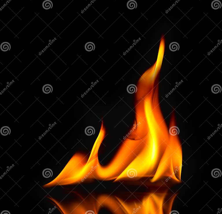 Fire Flames / with Reflection Stock Photo - Image of closeup, glow ...
