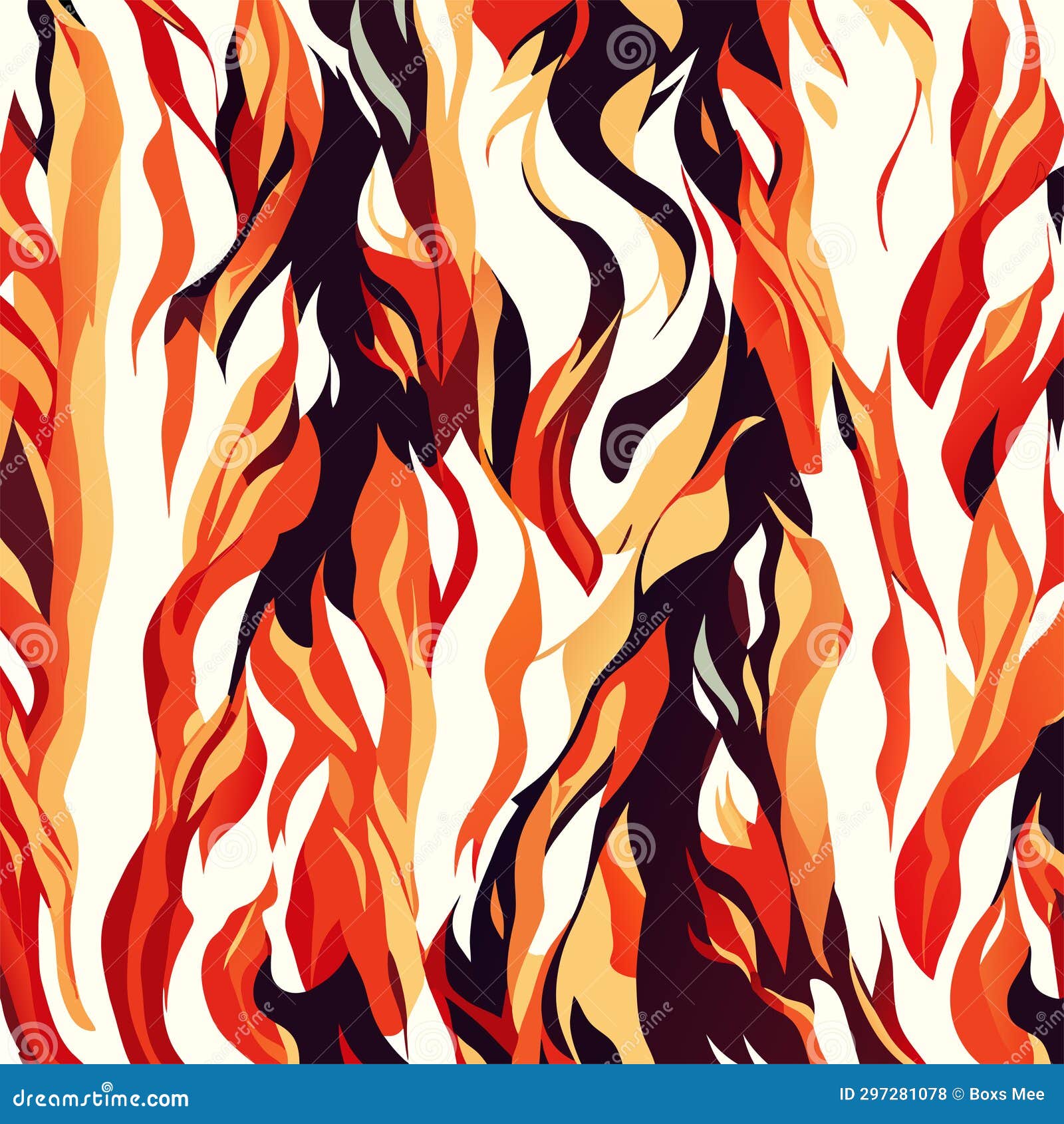 Fire Flames Seamless Pattern. Fire Flames Background. Fire Flames ...