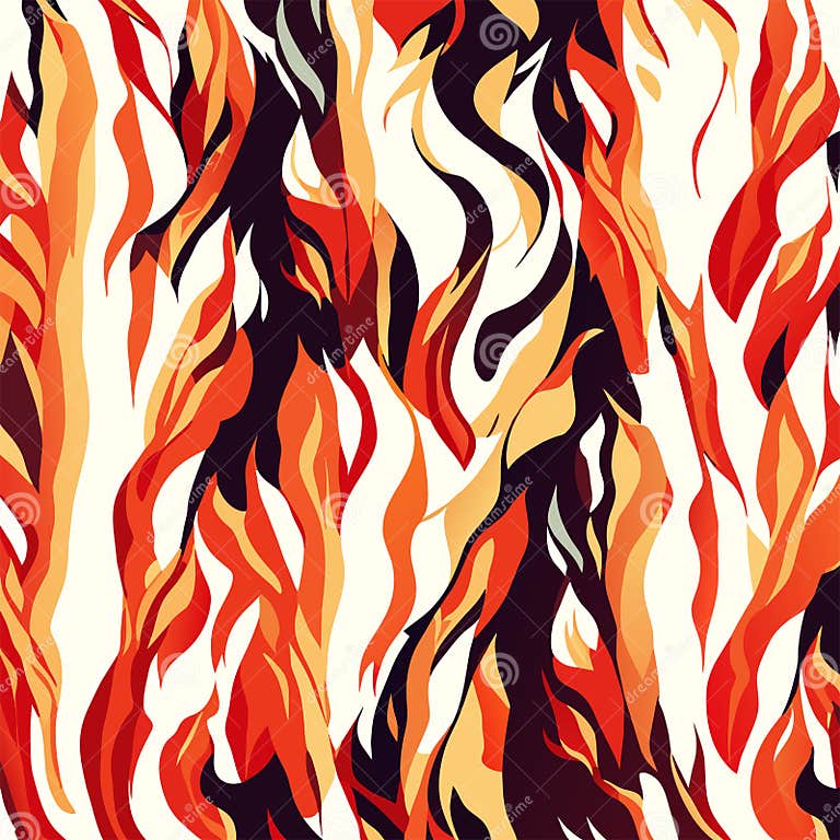 Fire Flames Seamless Pattern. Fire Flames Background. Fire Flames ...