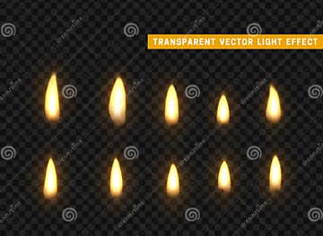 Fire Flames Set Isolated Realistic. Background Transparent Vectors ...