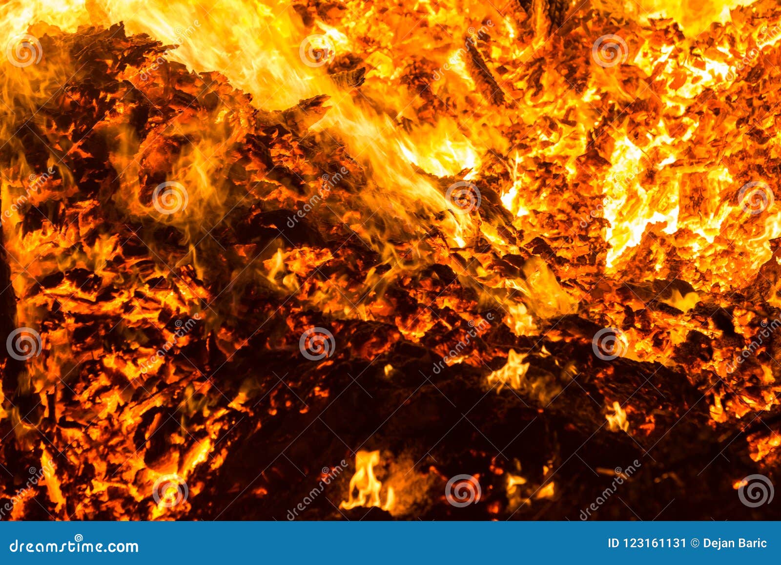 Fire Flames with Sparks and Ember on Black Background Stock Image ...