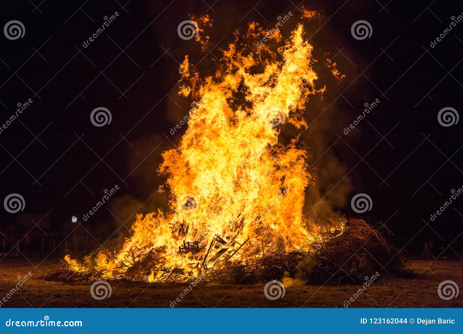 Fire Flames With Sparks And Ember On Black Background Stock Photography ...