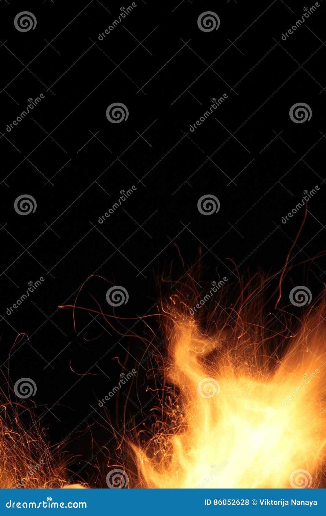 Fire Flames Track on a Black Background Stock Photo - Image of ...