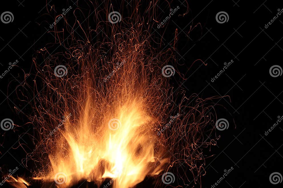 Fire Flames Track on a Black Background Stock Image - Image of trace ...