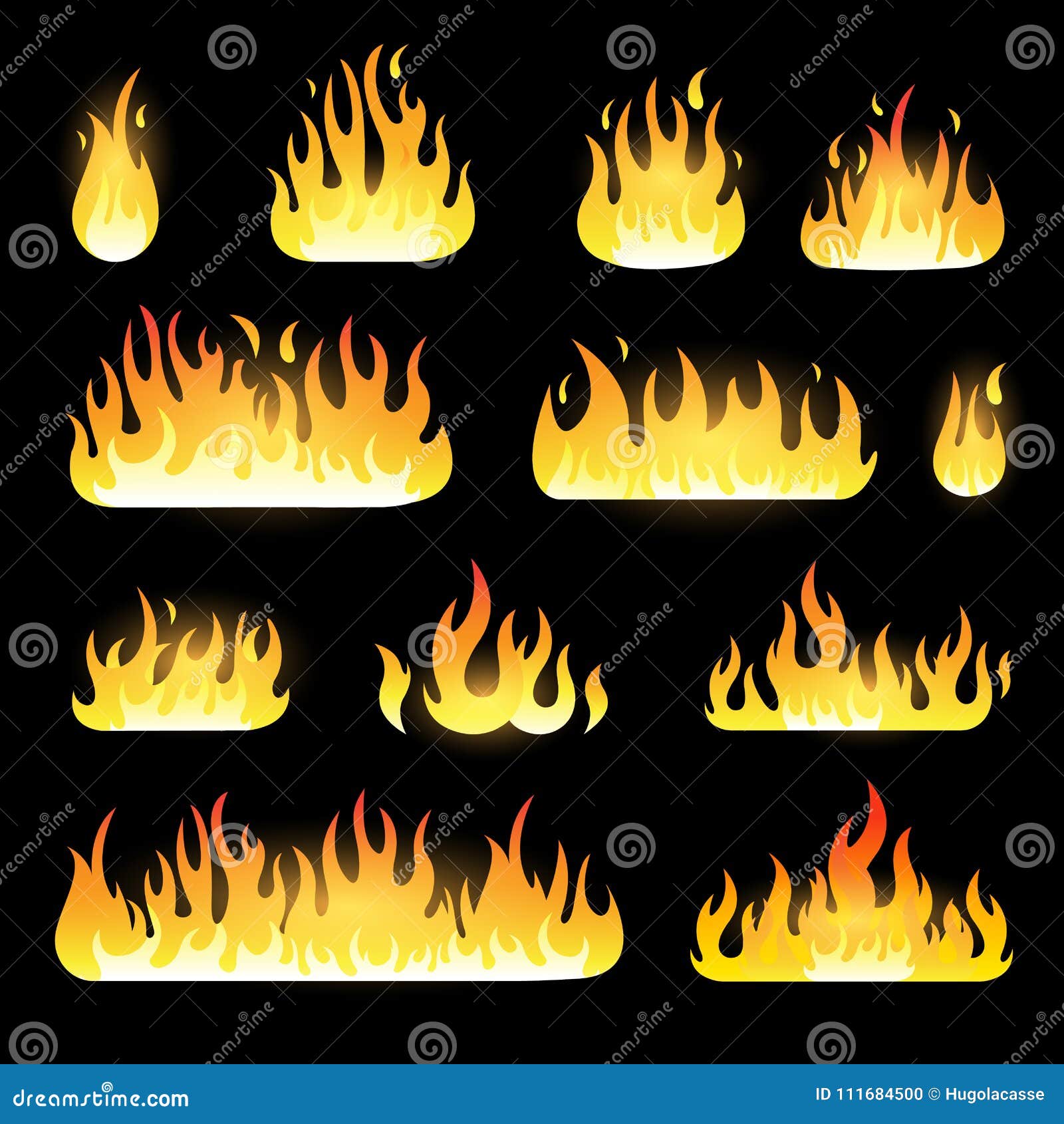 Flames Black Background Clipart