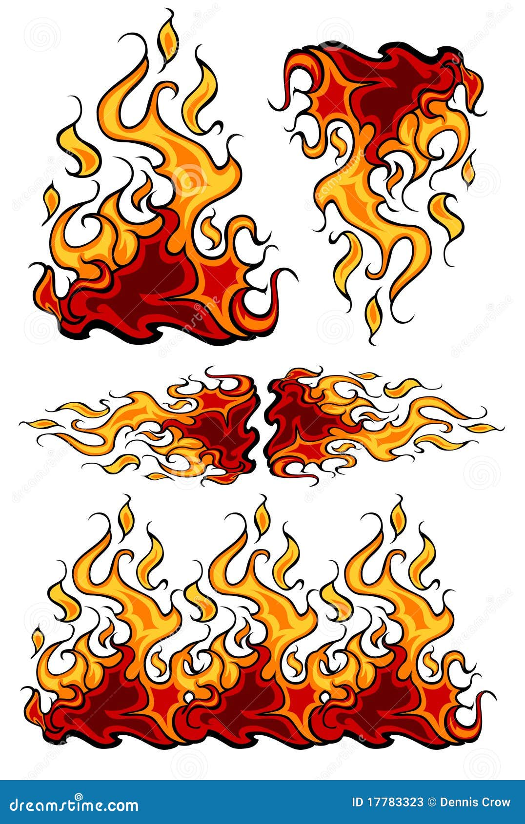 Fire and Flames Vector Icons Stock Vector - Illustration of elements ...