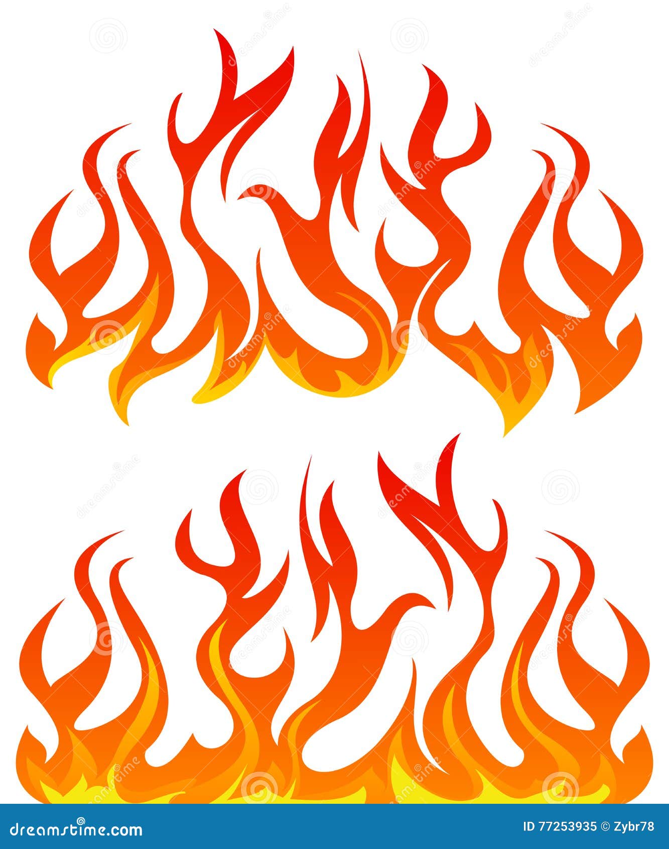 Fire flames vector set stock vector. Illustration of vector - 77253935