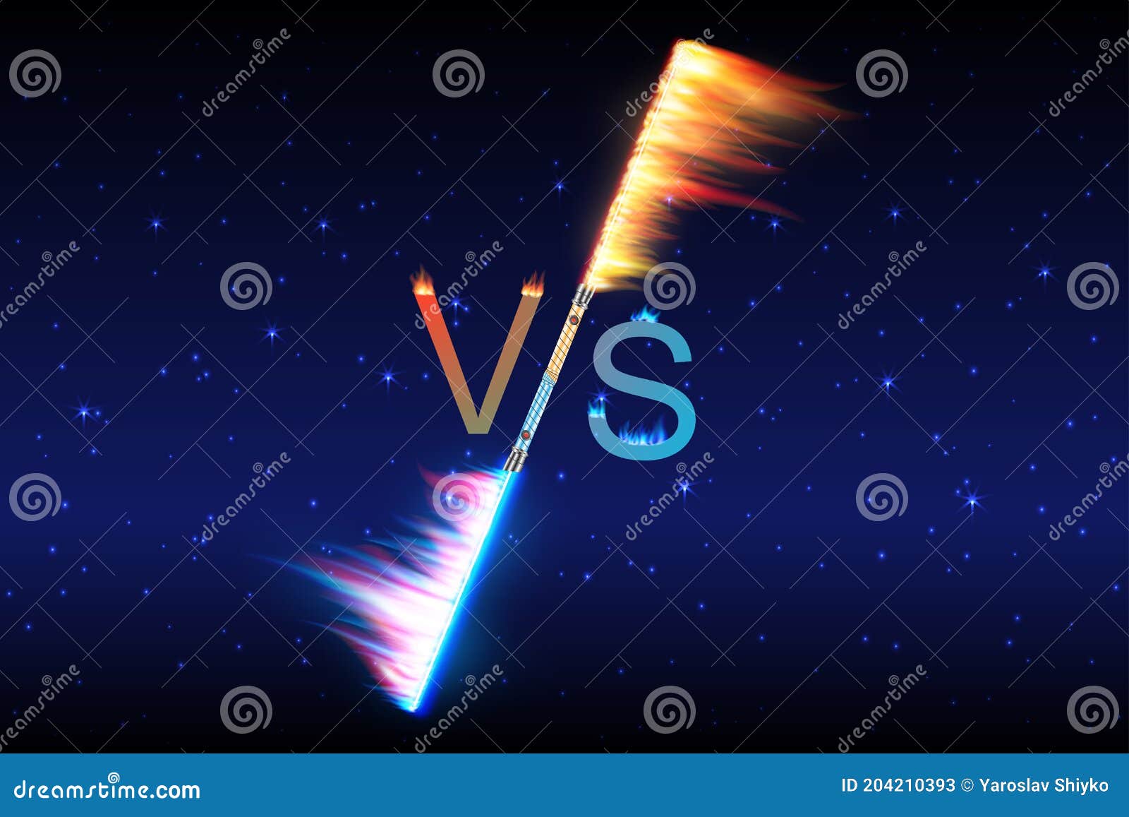 Fire Flames Versus VS Sign Exploding by Elements, Water Splashes and ...