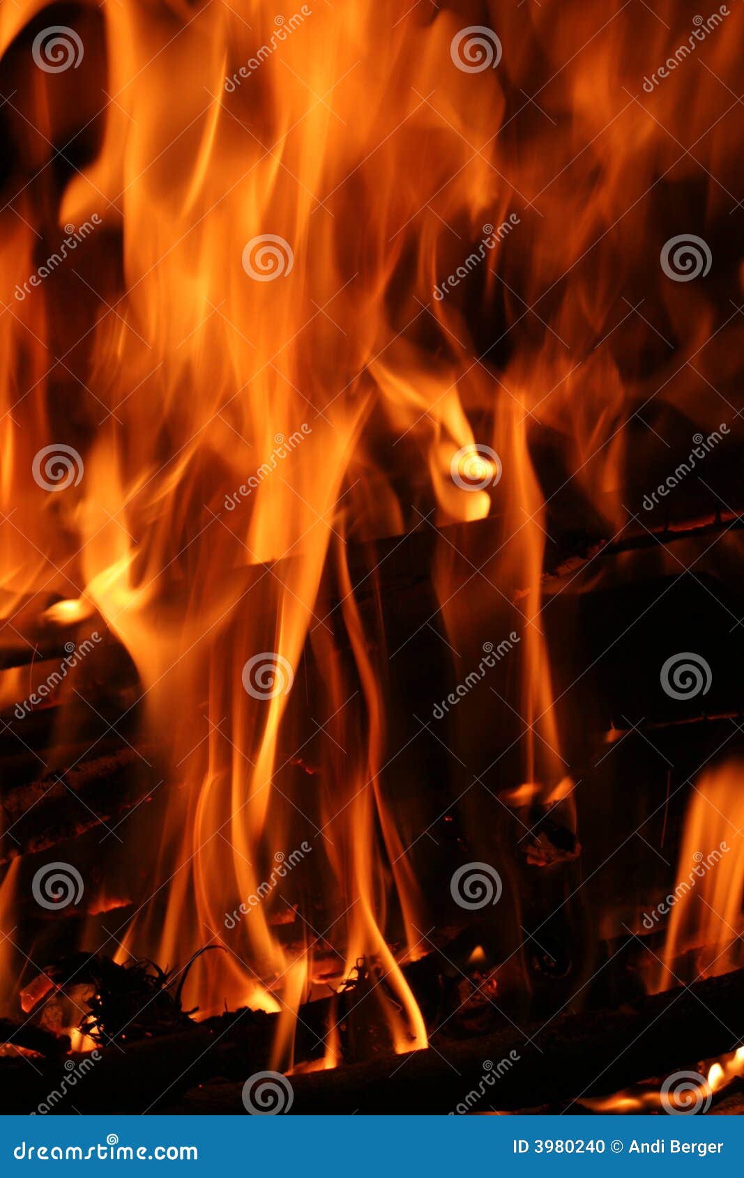 Fire Flames Vertical Picture. Image: 3980240