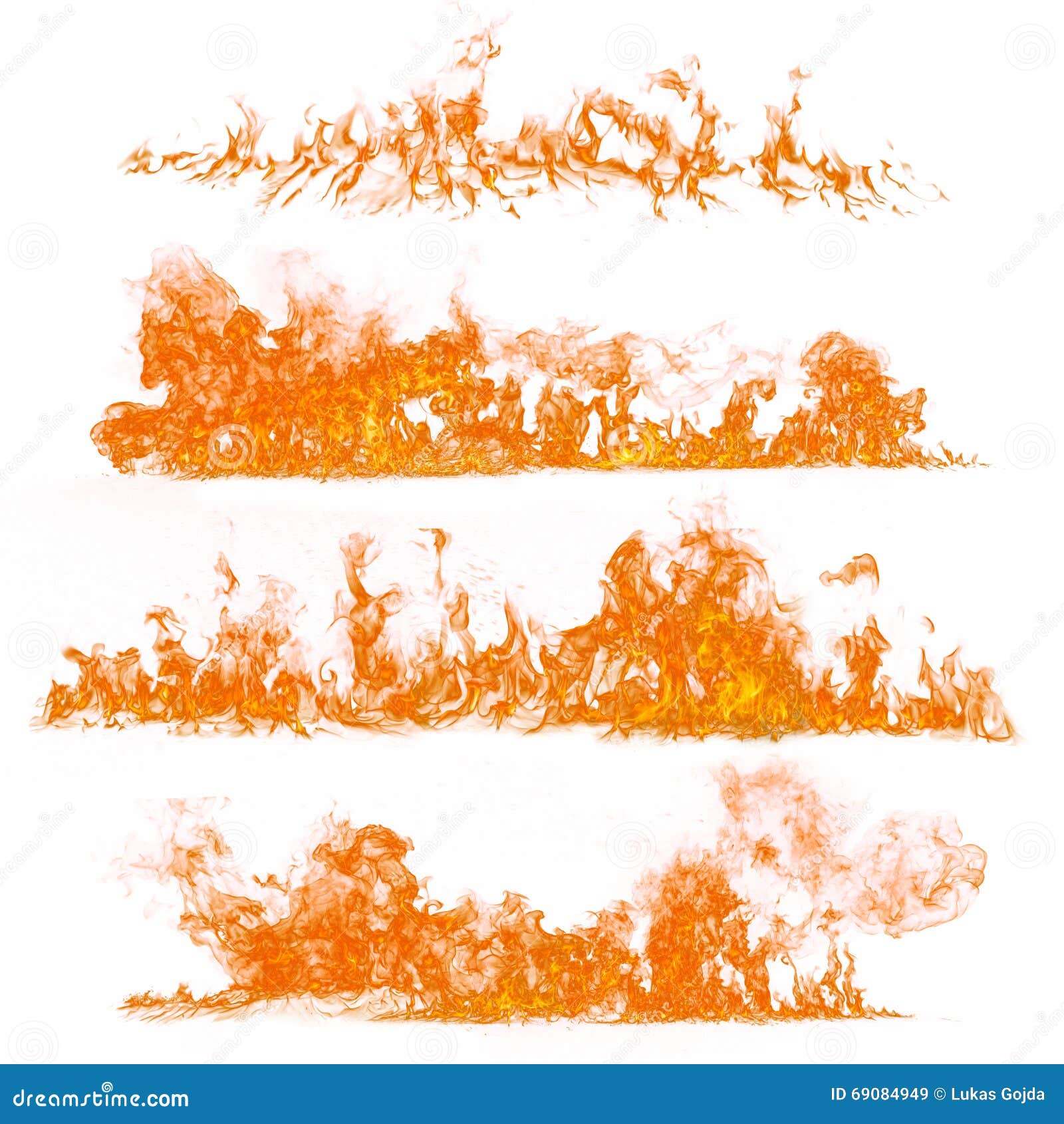 Fire Flames on White Background Stock Image - Image of fireplace ...