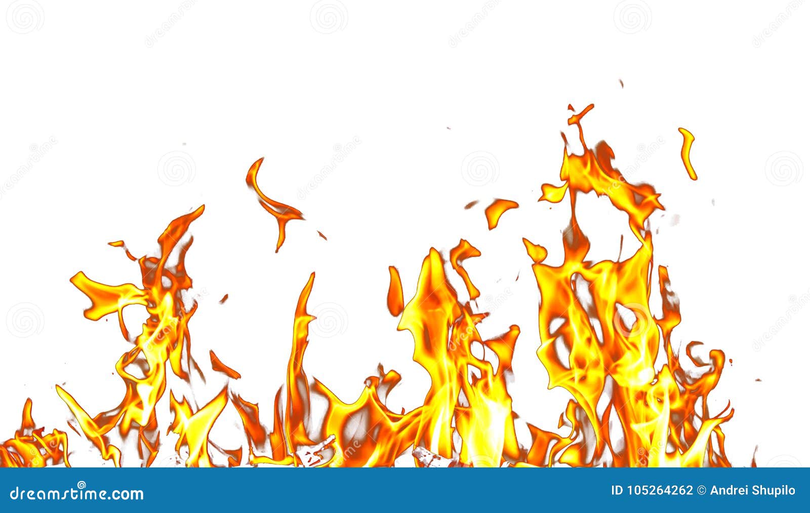 Fire Flames on a White Background Stock Photo - Image of fire, close ...