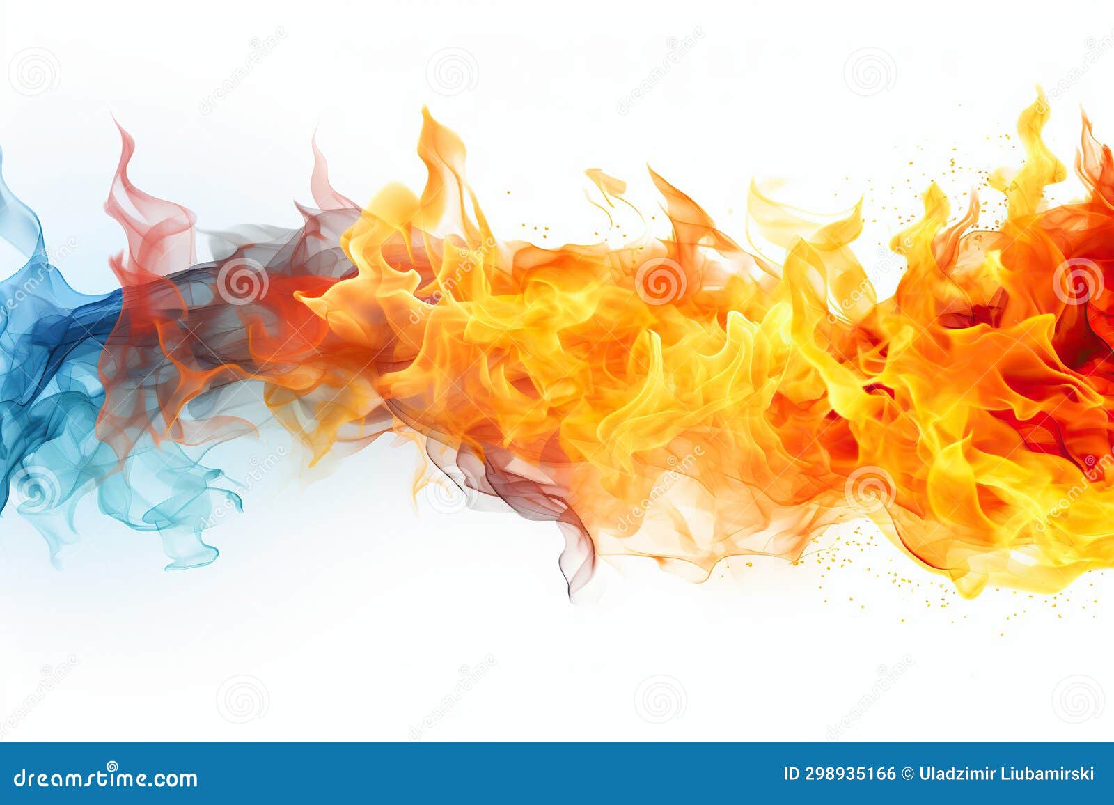 Fire Flames on a White Background. Generated by Artificial Intelligence ...