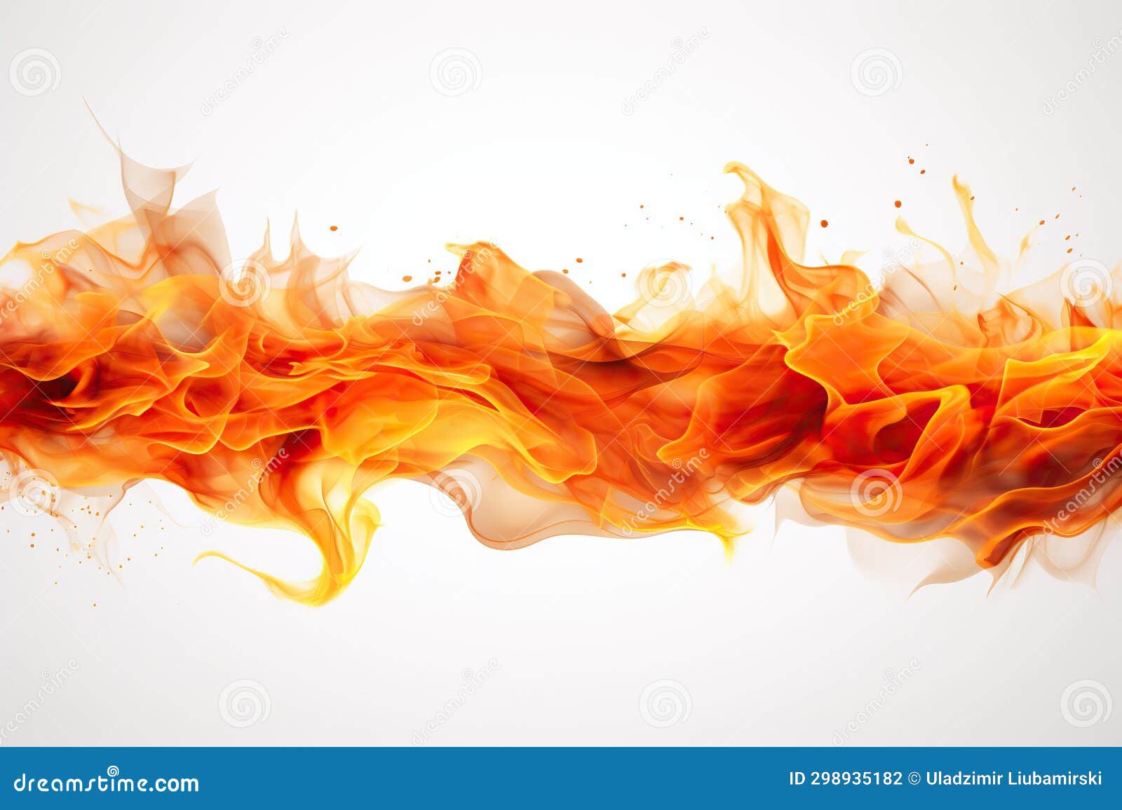 Fire Flames on a White Background. Generated by Artificial Intelligence ...
