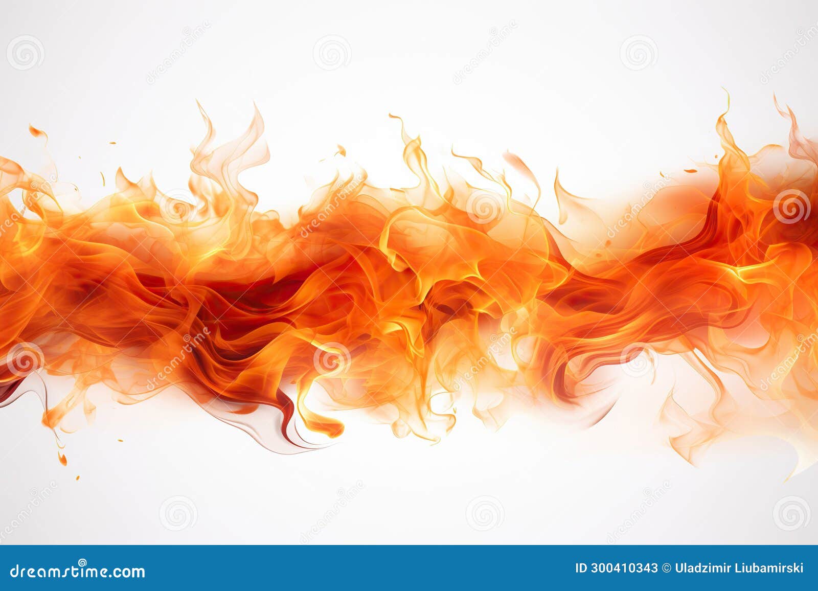 Fire Flames on a White Background. Generated by Artificial Intelligence ...