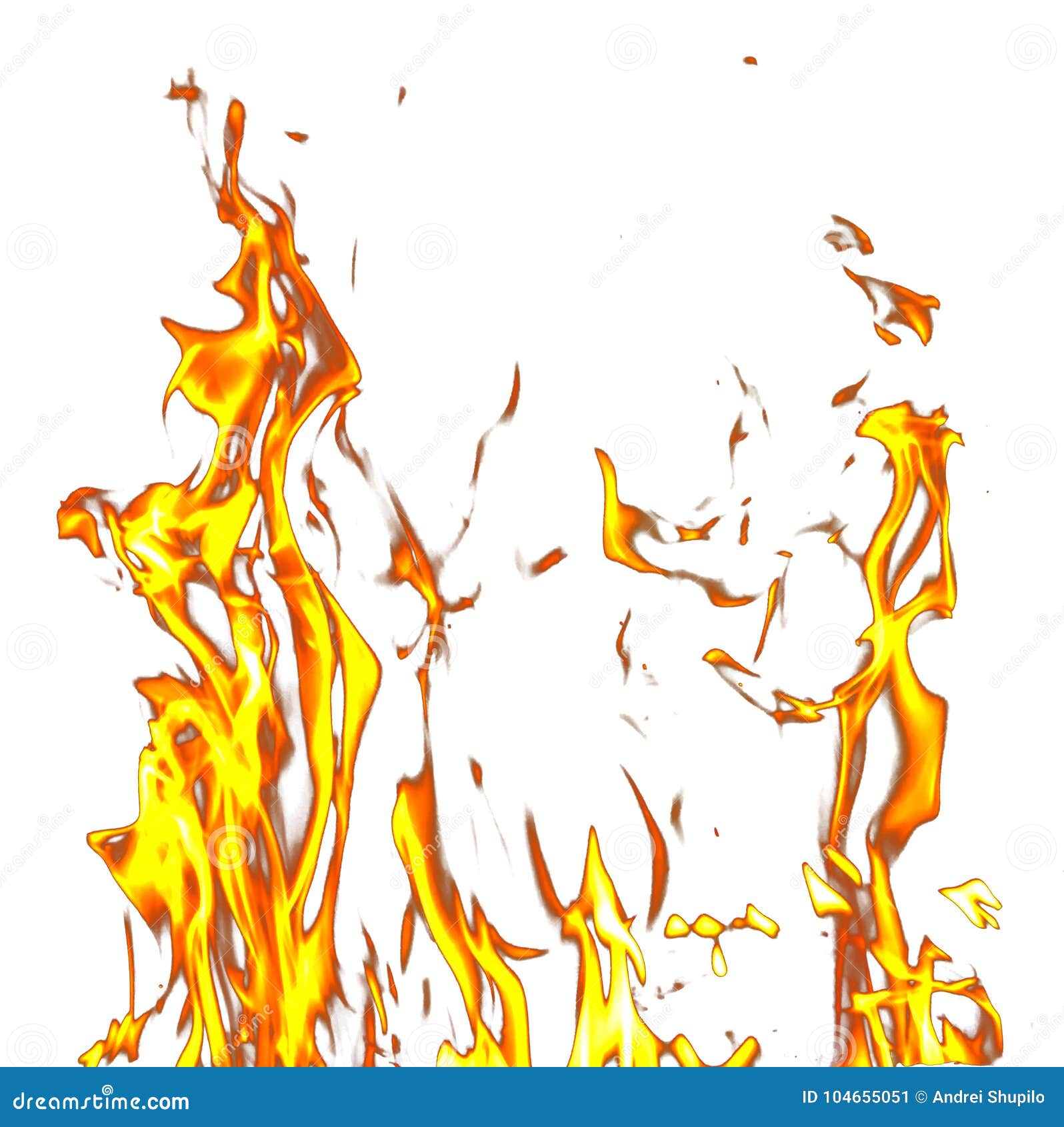 Fire Flames on a White Background Stock Image - Image of luminosity ...