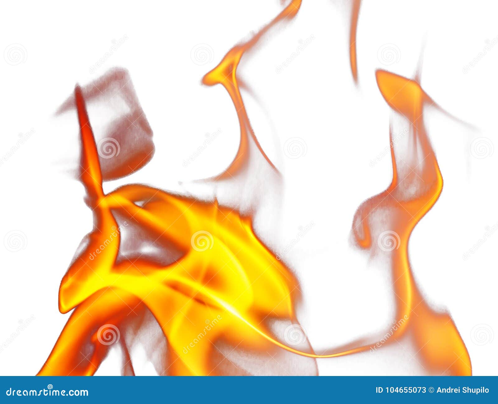 Fire Flames on a White Background Stock Image - Image of passion ...