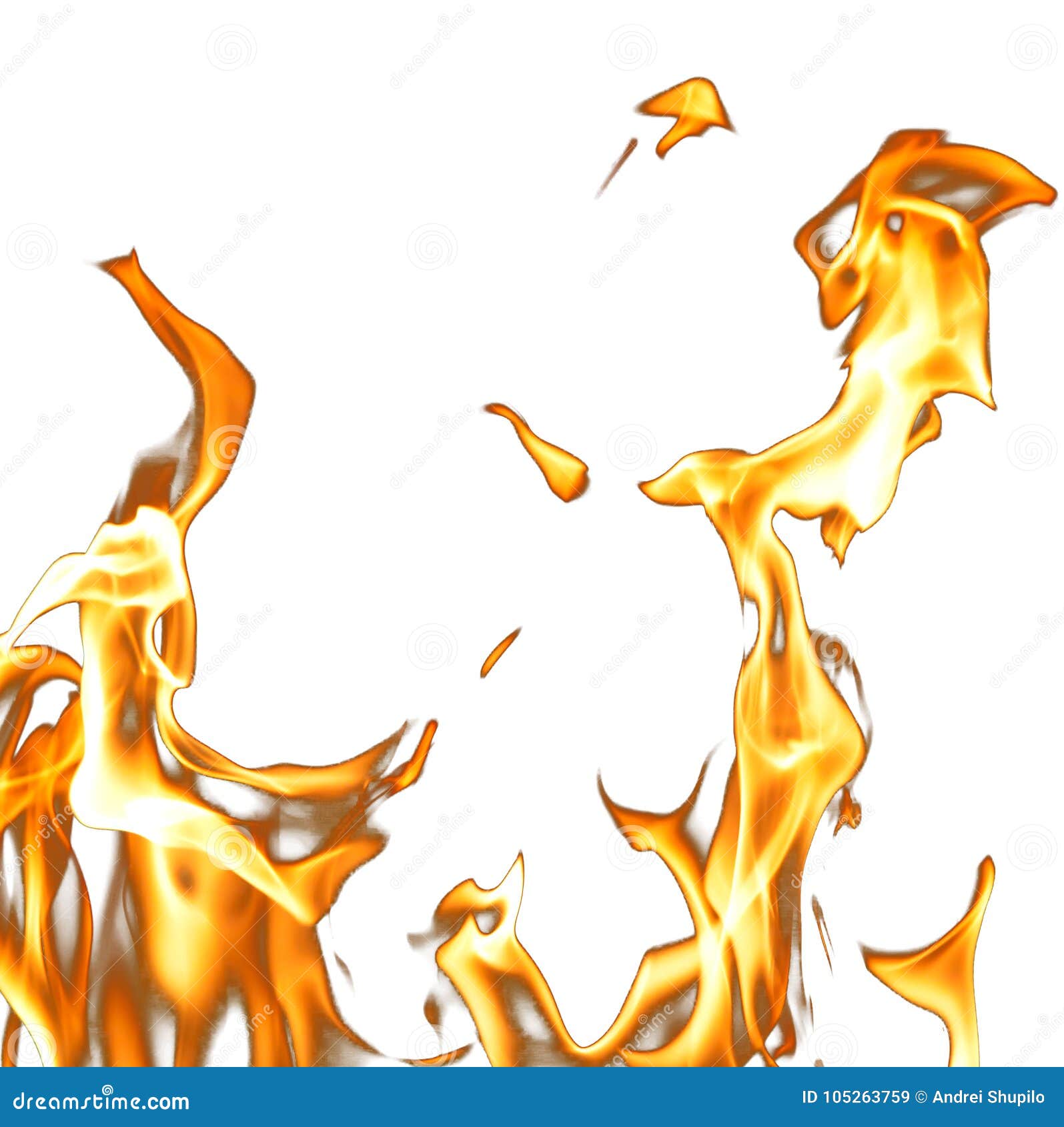 Fire Flames on a White Background Stock Image - Image of motion, design ...