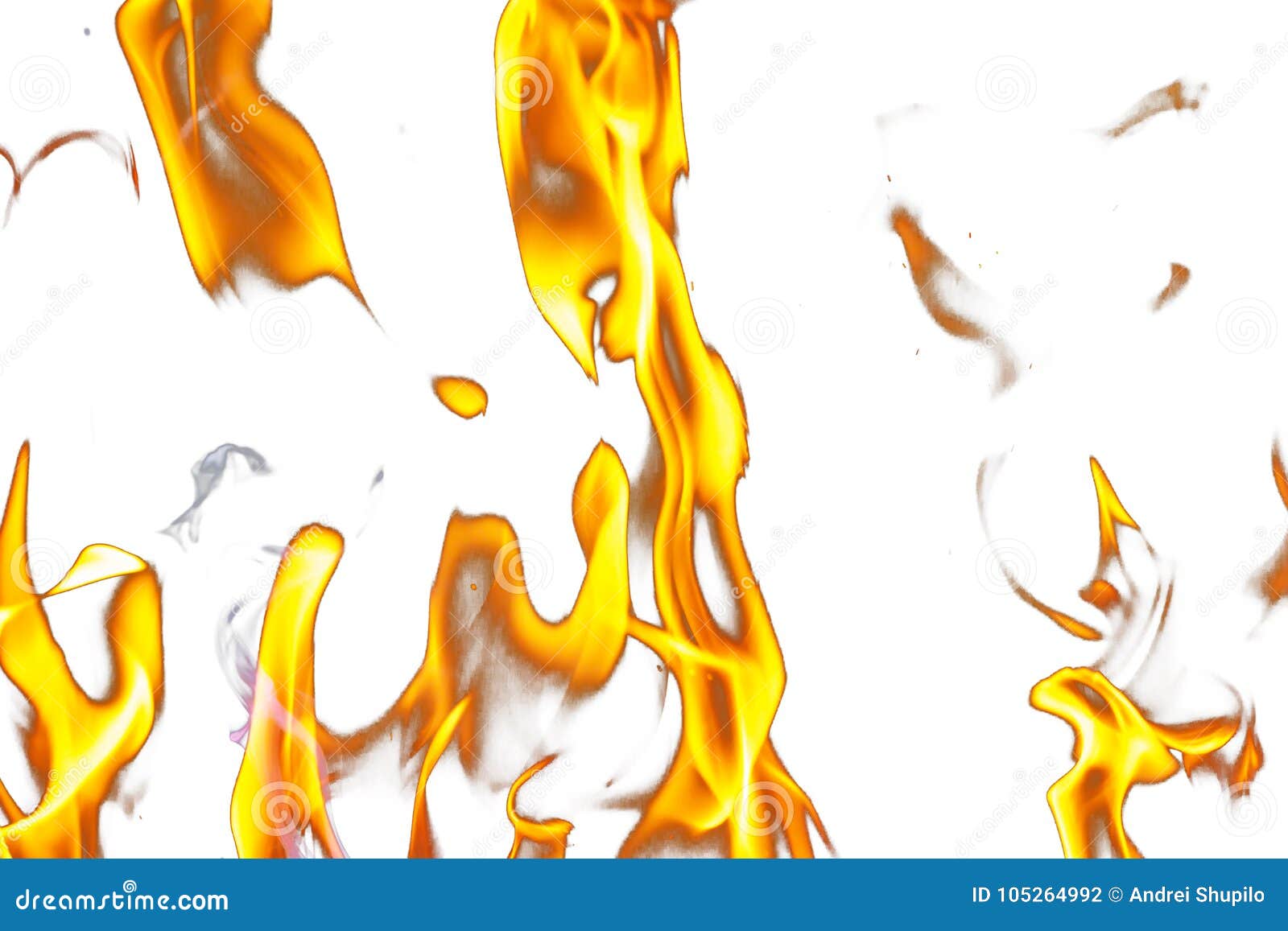 Fire Flames on a White Background Stock Photo - Image of flammable ...