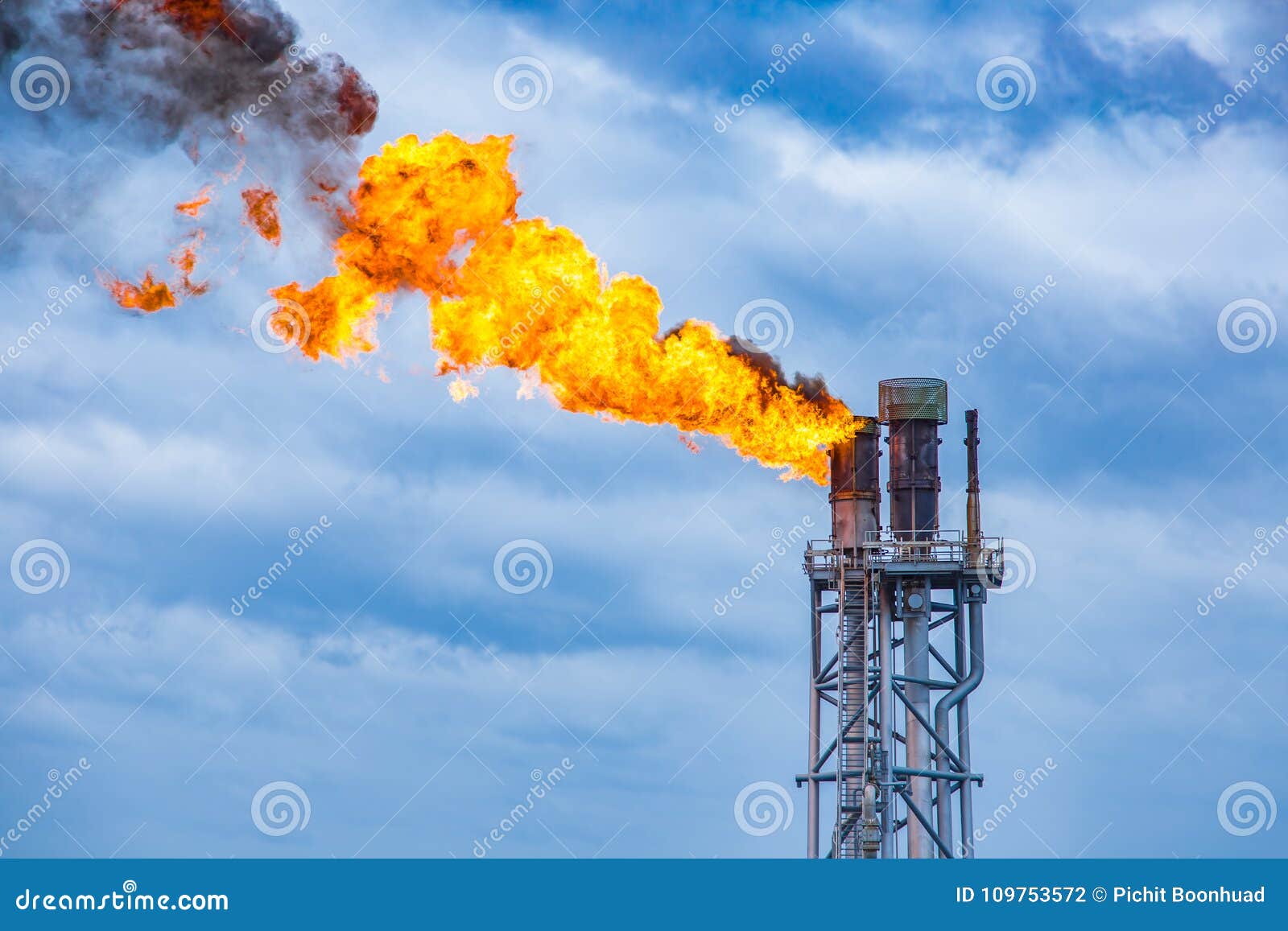 Gas Flare Stack Royalty-Free Stock Photo | CartoonDealer.com #52575831